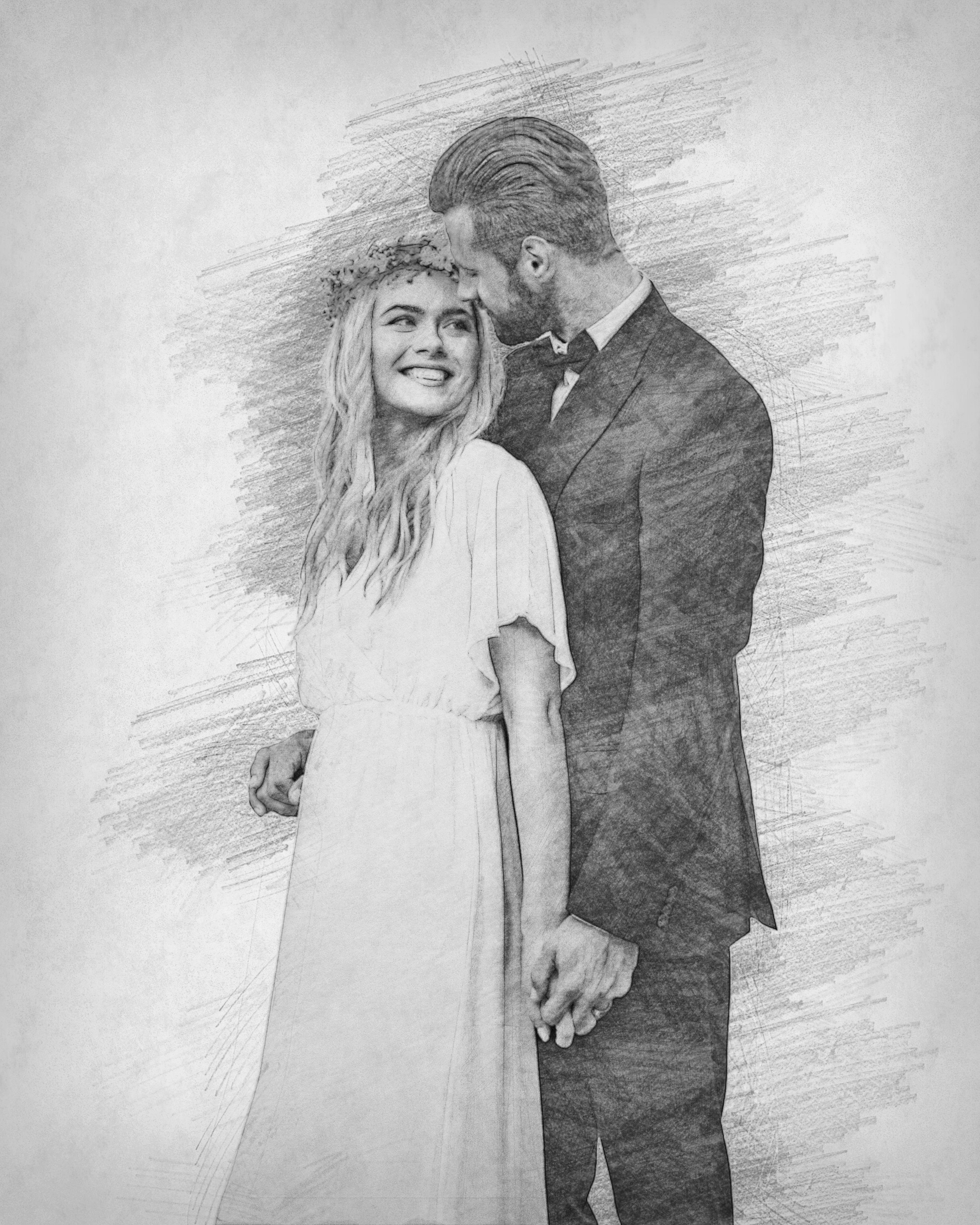 Custom Portrait Sketch - Portrait from photo - family portrait sketch ...