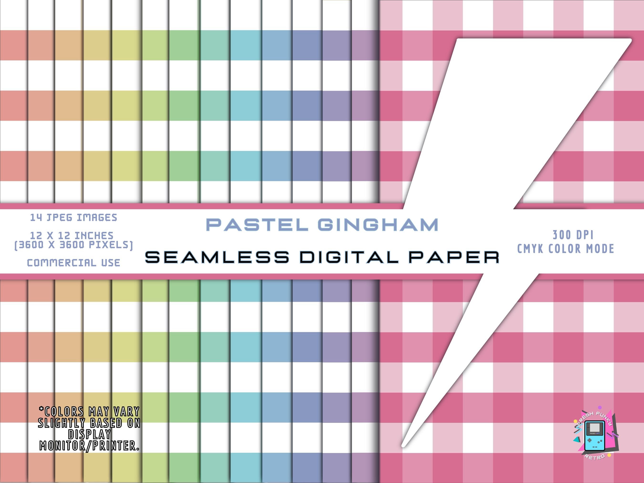 Seamless Pastel Gingham Pattern | Classic Gingham Digital Papers - Payhip