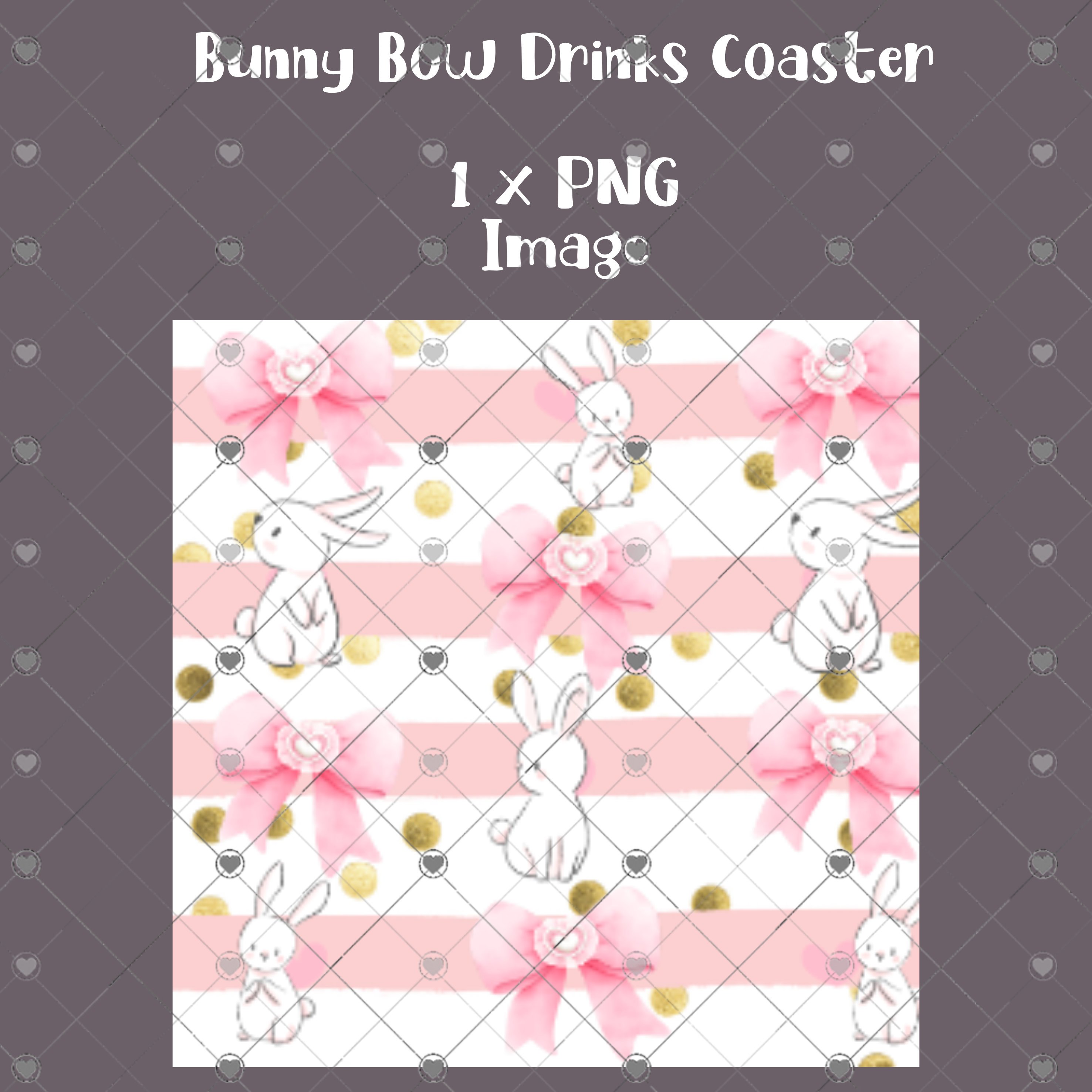 Bunny Bow Drinks Coaster - Payhip