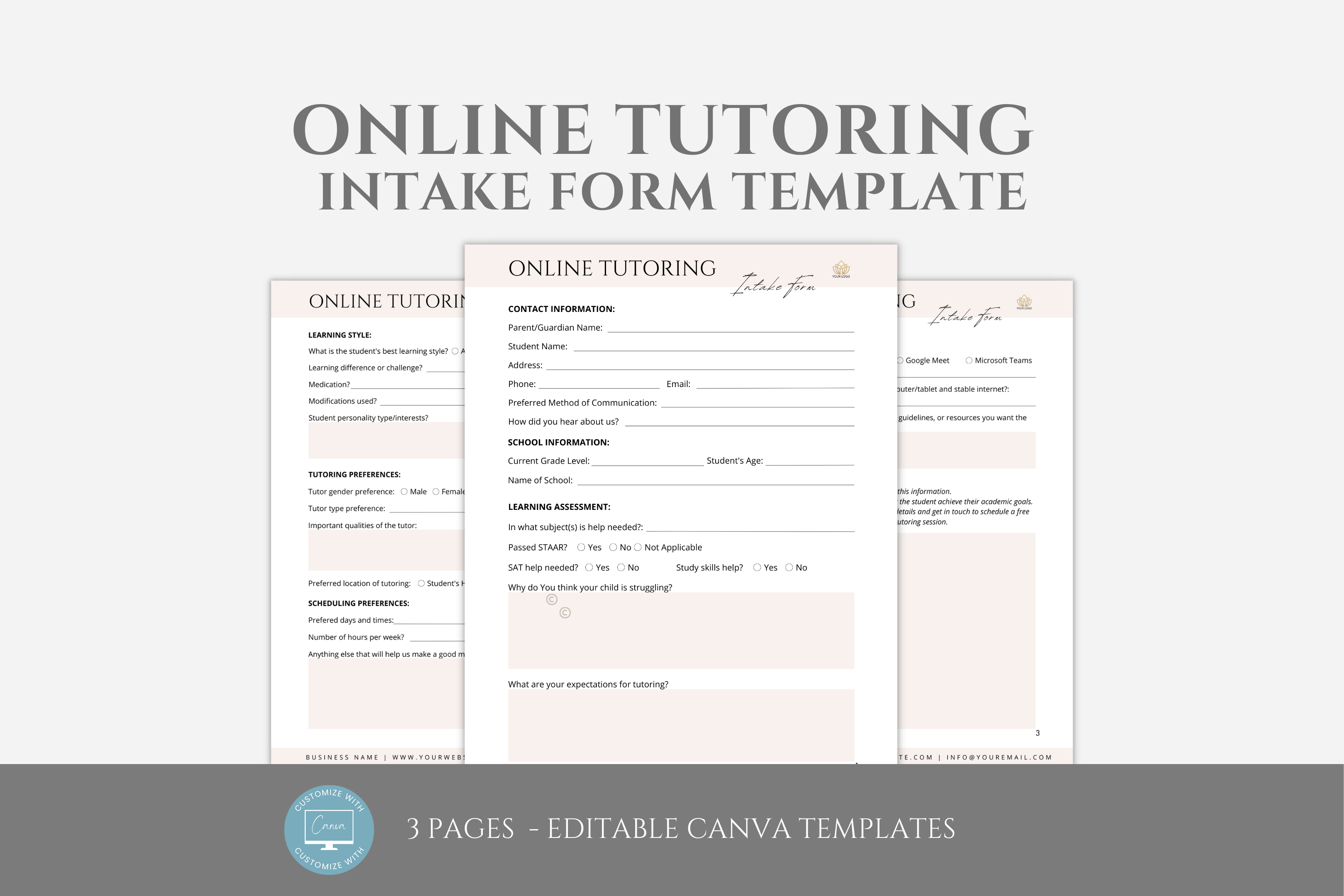 Biz Template For You - Intake Forms and Questionnaires