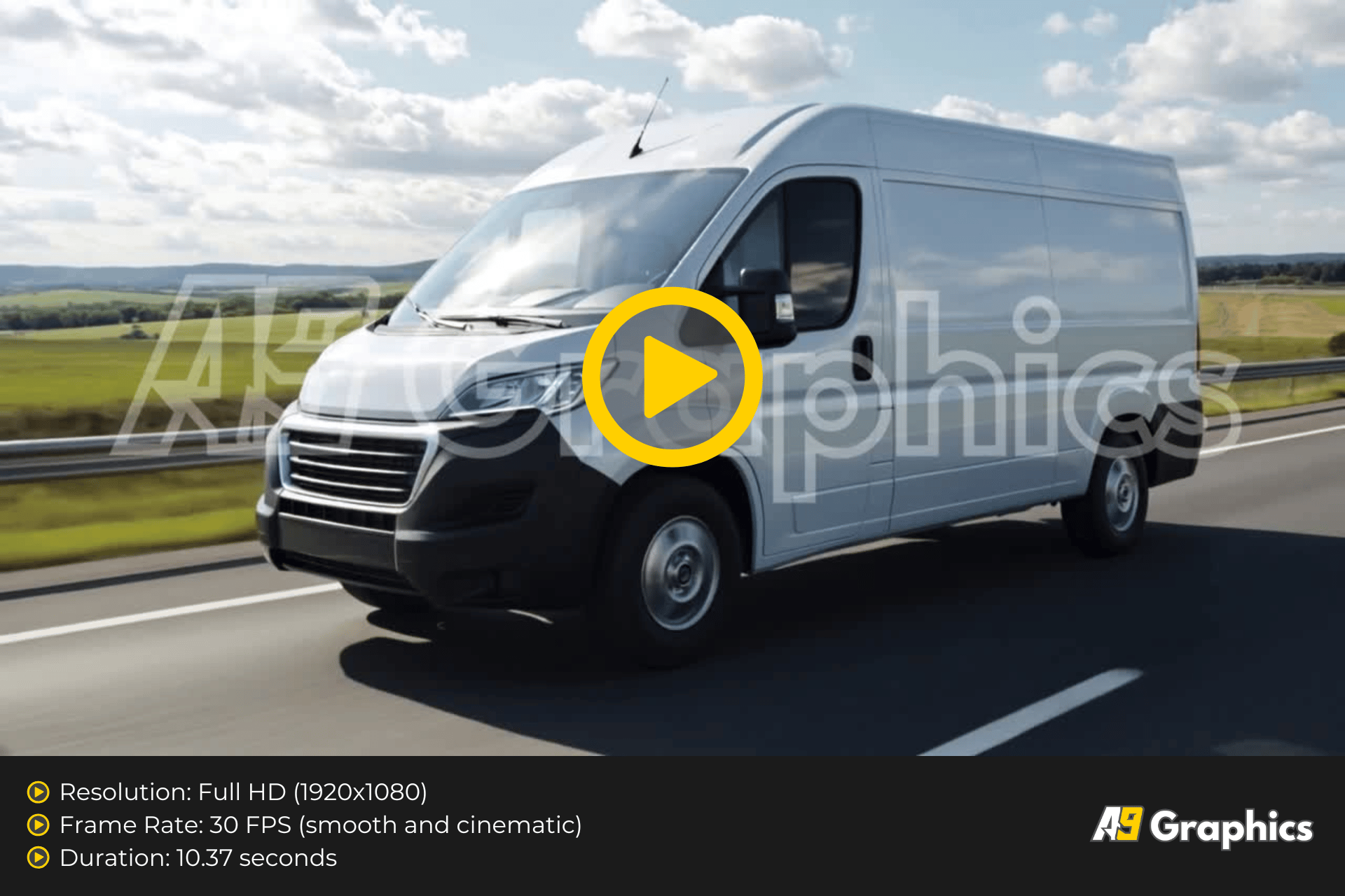 High-Quality Stock Video – White Cargo Van Driving on Highway - Payhip