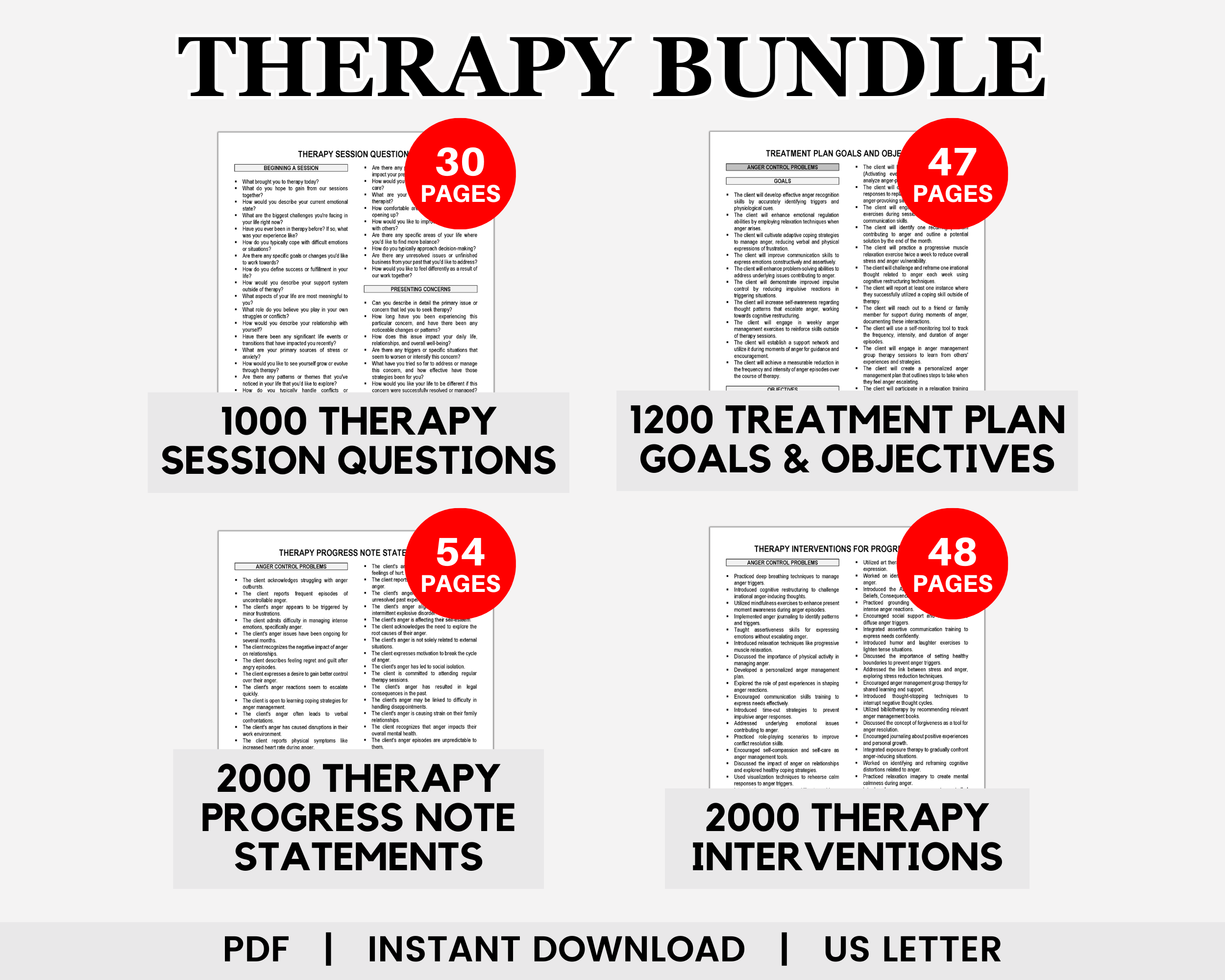 Therapy Bundle, Adult Therapy, Therapy Questions, Therapy Goals and ...