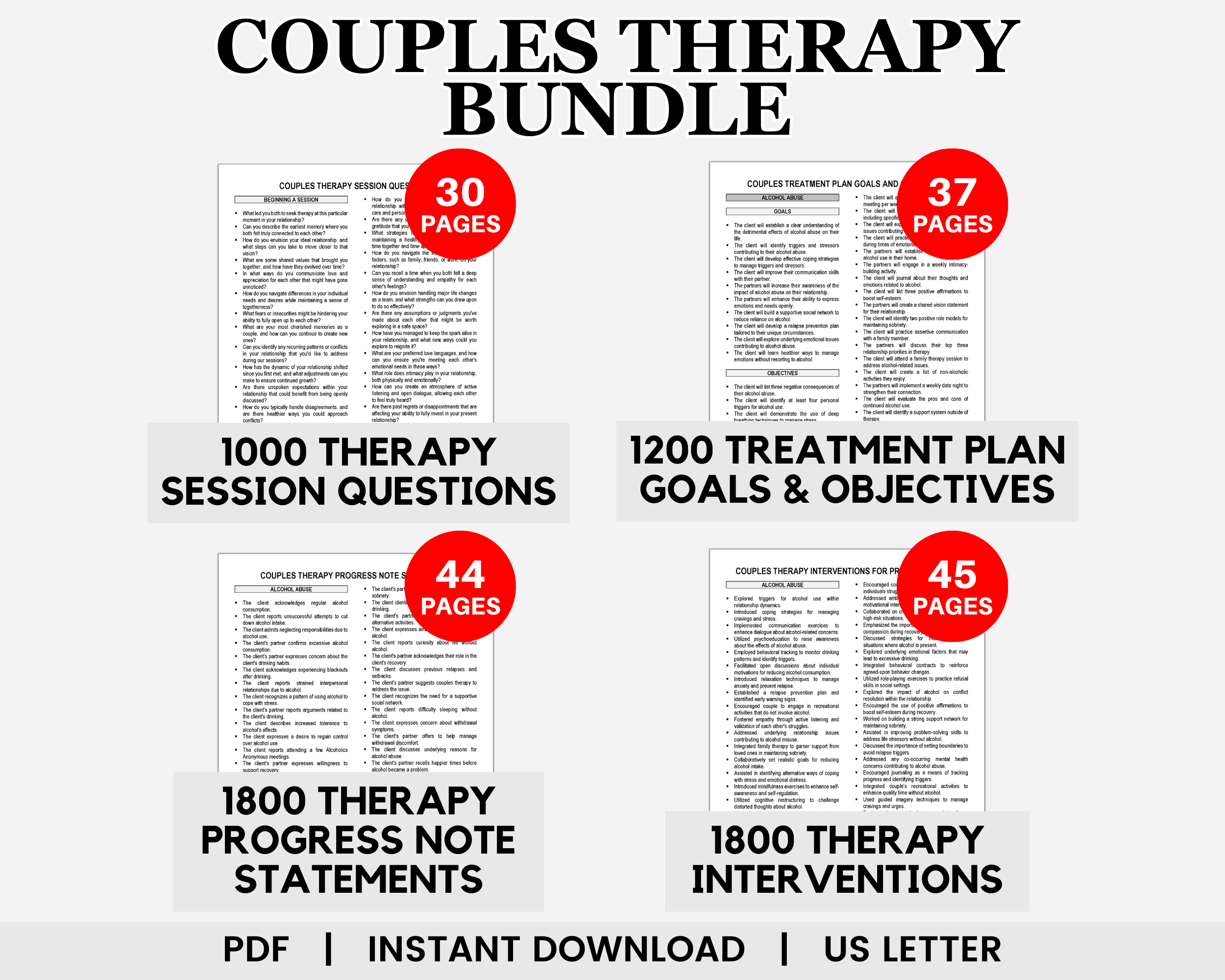 Couples Therapy Bundle, Marriage Counseling, Therapy Questions, Goals ...