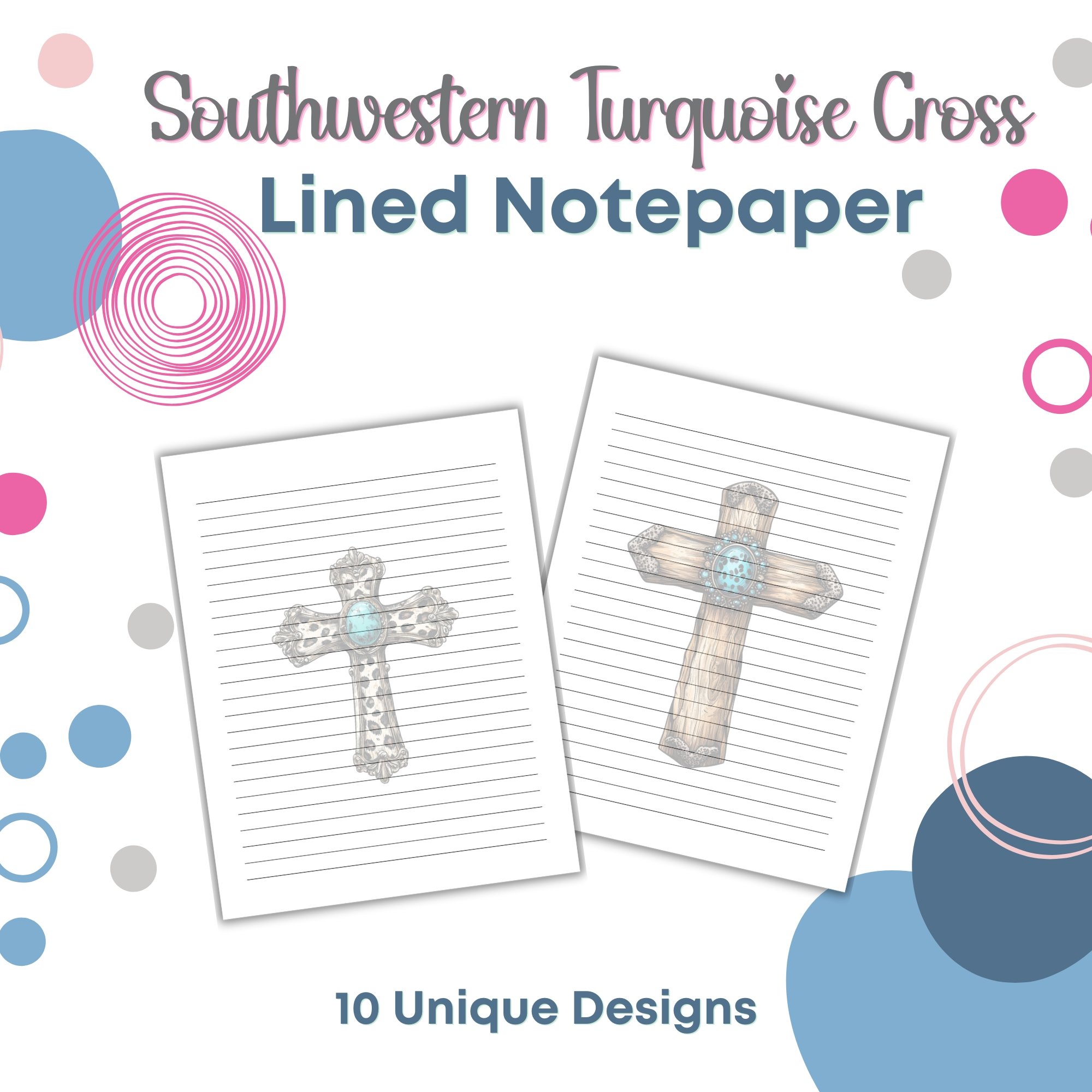 Southwestern Turquoise Cross Lined Stationery | Turquoise Cross Lined ...