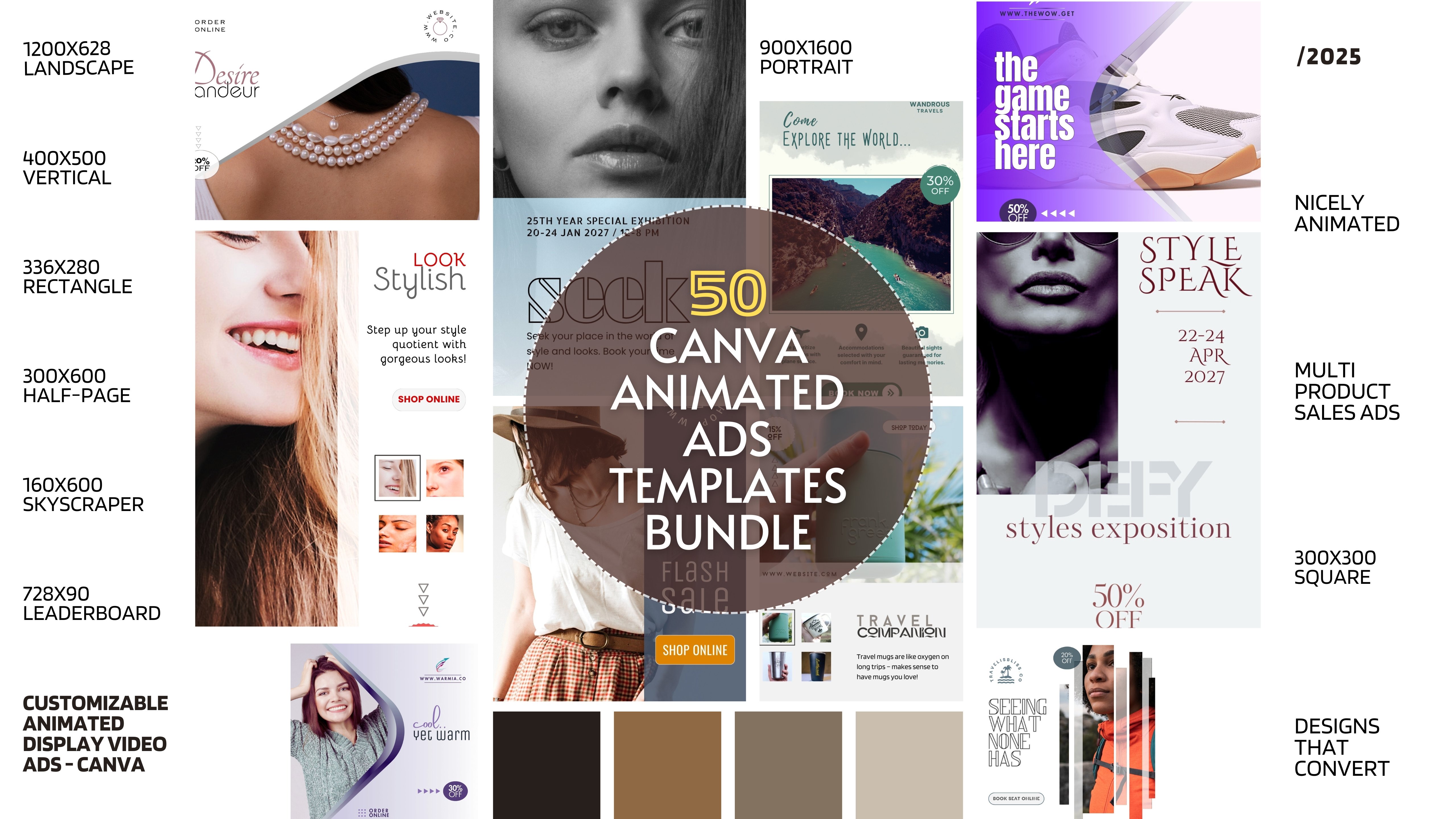 50 Elegantly Designed Animated Canva Ads Templates Bundle - Payhip