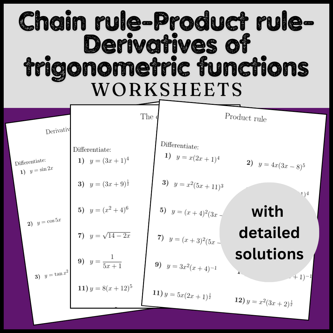 Chain rule-Product rule-Derivatives of trigonometric functions ...