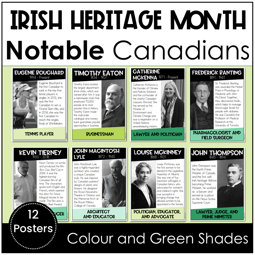 Irish Heritage Month Famous Canadians Notable People in Canada's History
