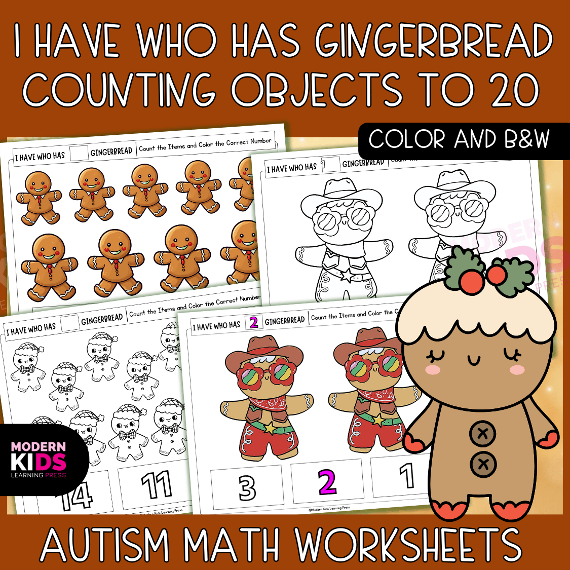 I Have Who Has Gingerbread - Counting Objects to 20 Worksheets: Autism ...