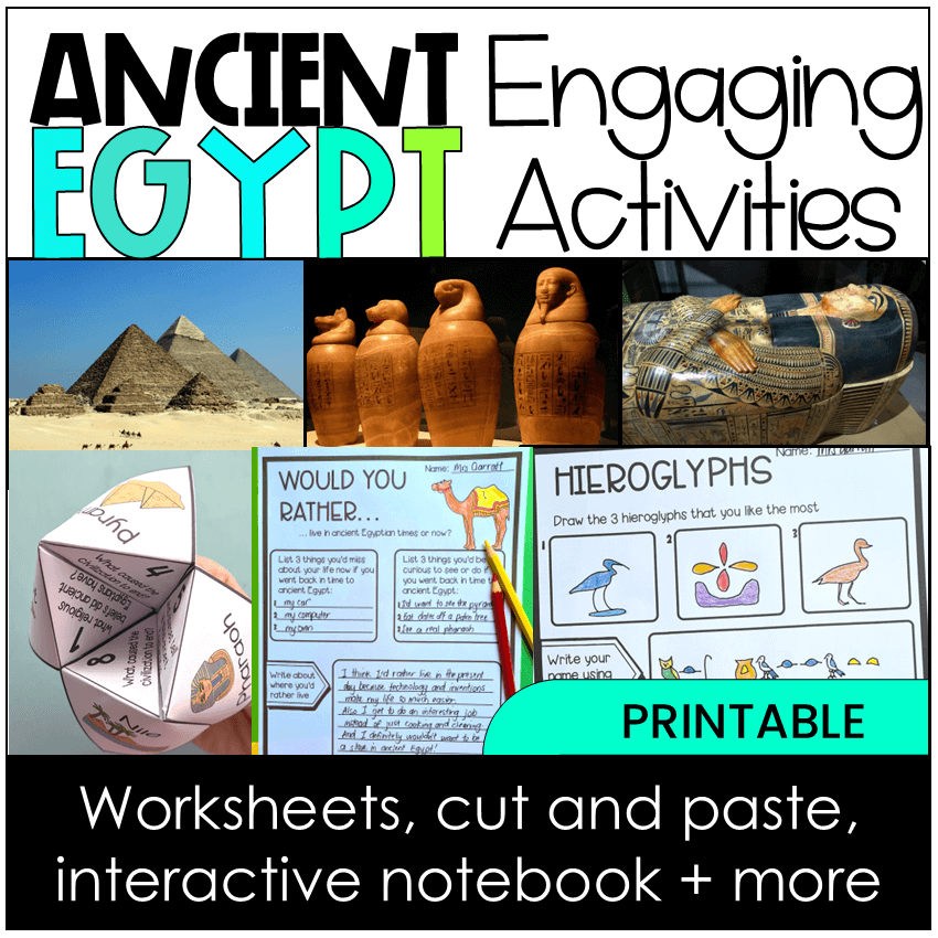 Ancient Egypt History Activities 3rd, 4th, 5th, 6th Grade