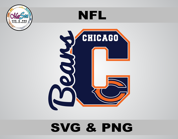 CHICAGO BEARS NFL, AMERICAN FOOTBALL SVG AND PNG, Digital Download