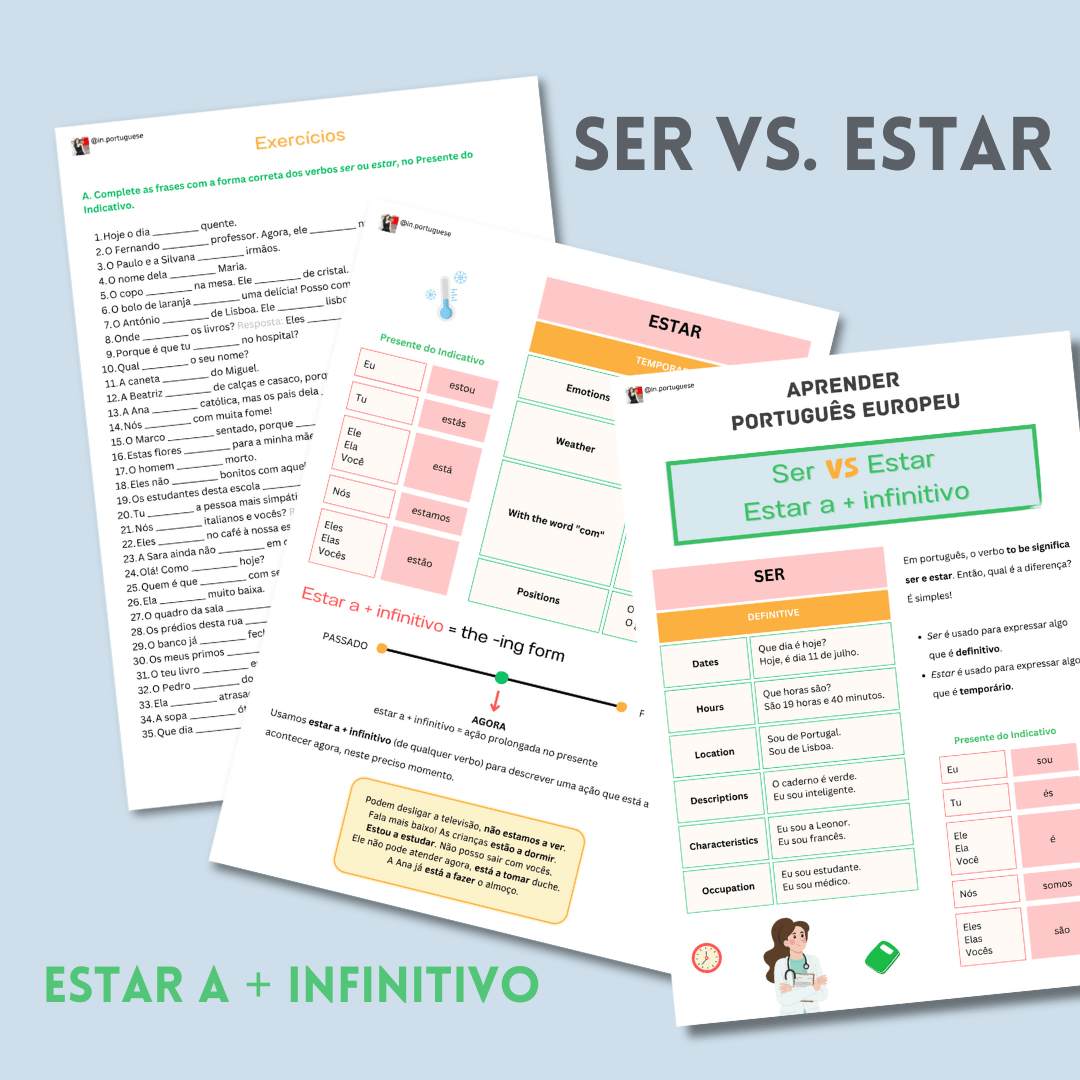Ser vs. Estar/ Estar a infinitivo - Payhip