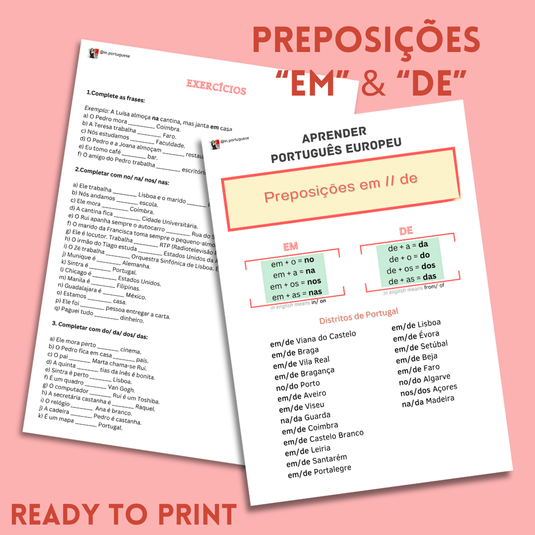 Prepositions "em" "de" - Payhip