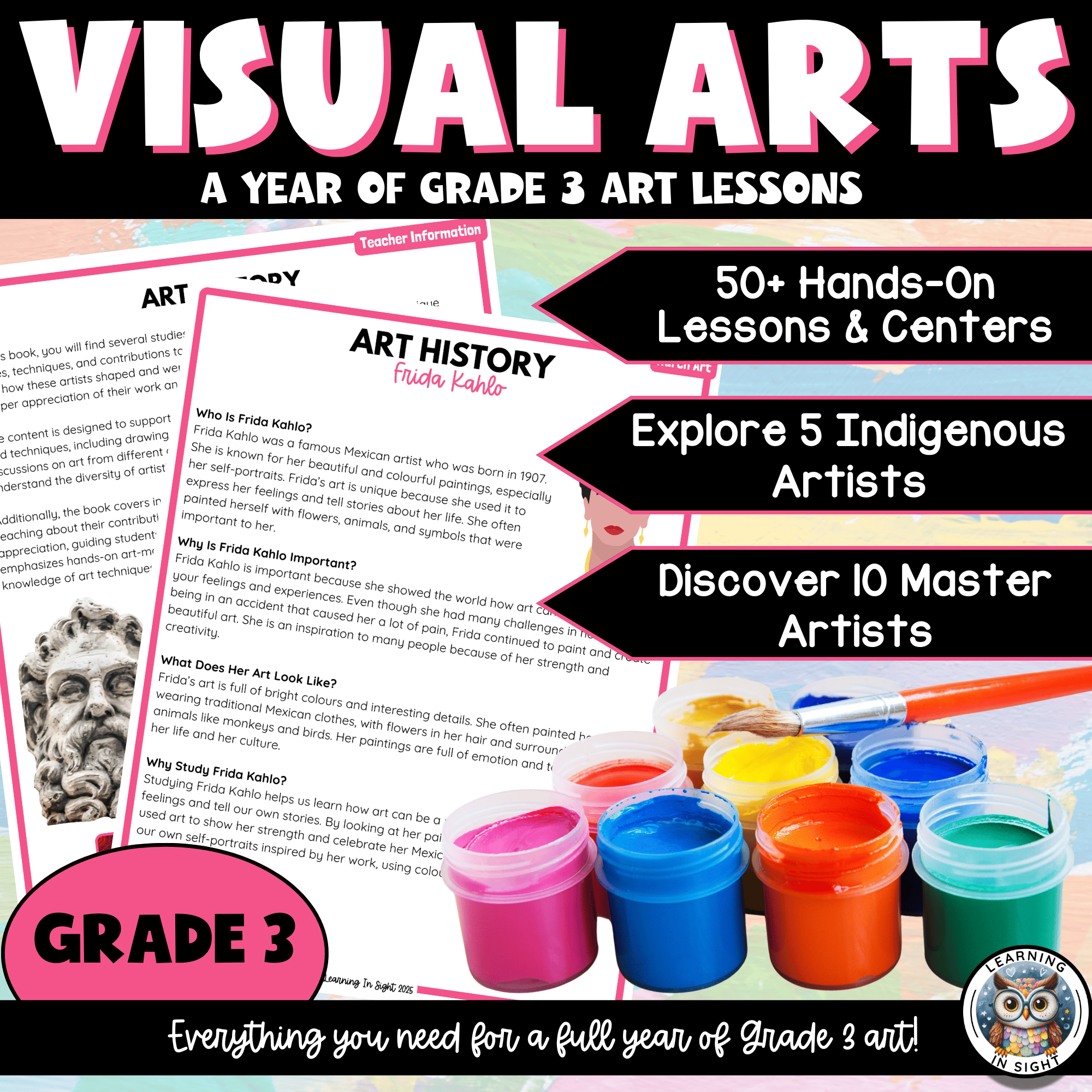 Grade 3 Visual Arts: A Full Year of Engaging Art Lessons & Activities ...