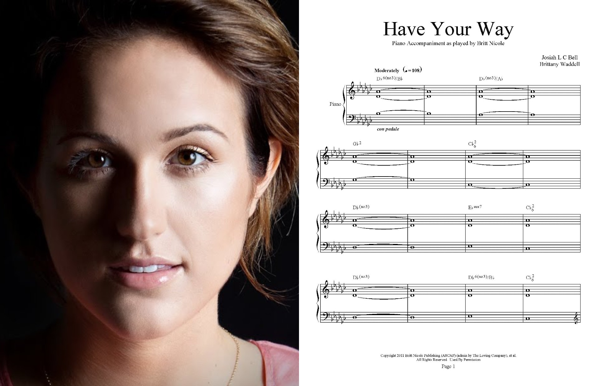 Have Your Way - Britt Nicole (piano acc.)