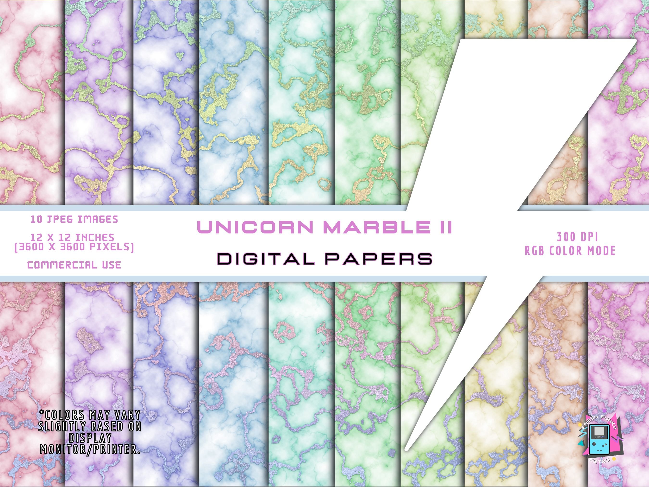 Unicorn Marble II Digital Papers | Commercial Use | Instant Download ...