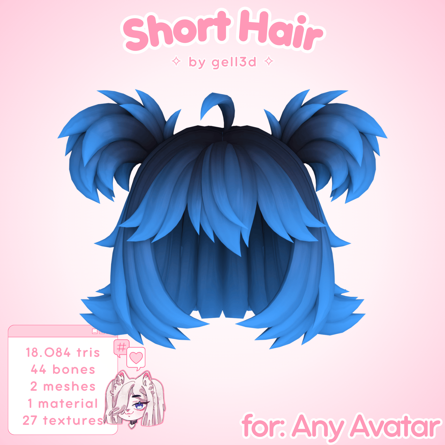 Short Hair (n°3) VRChat - Payhip