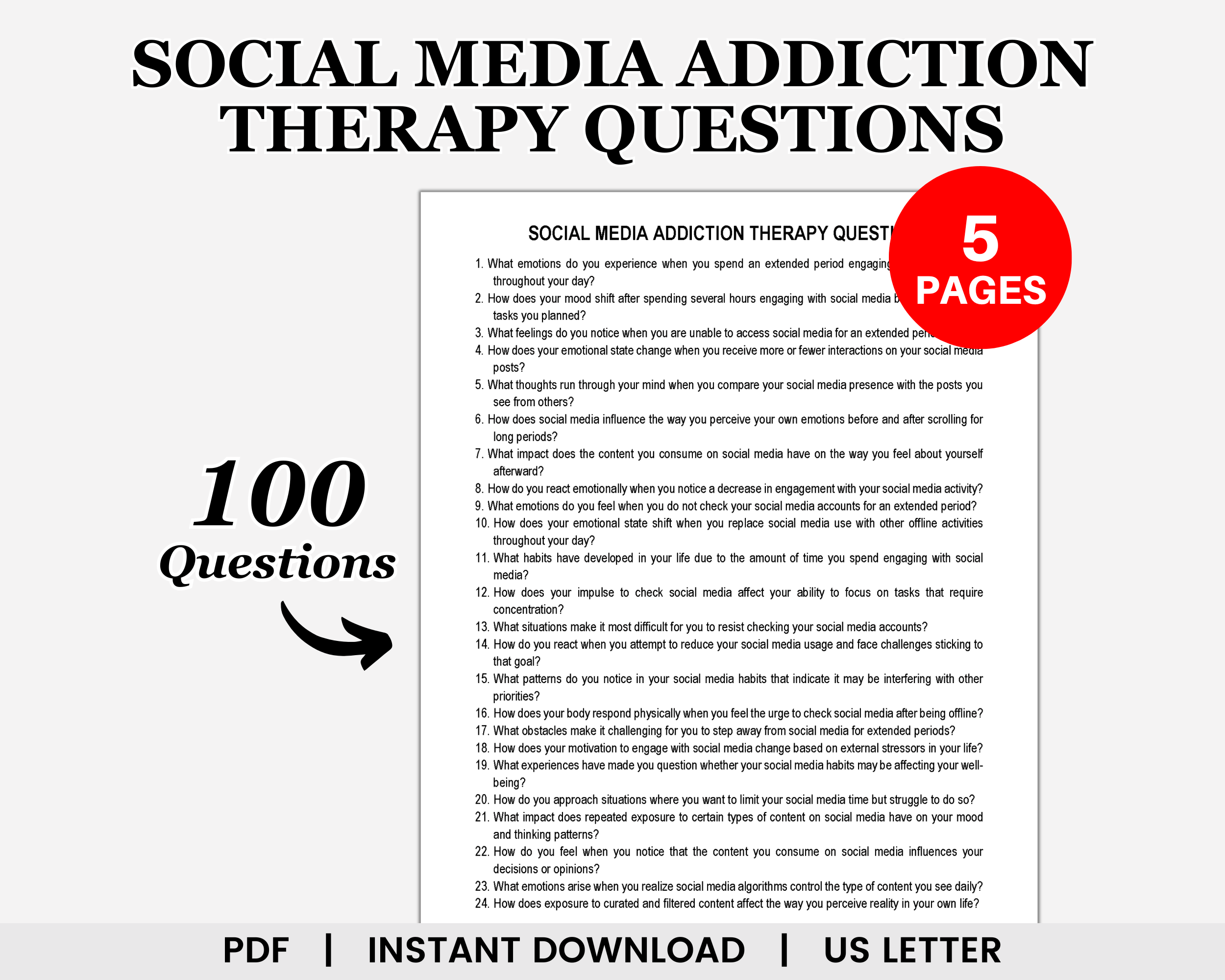 Social Media Addiction Therapy Questions, Digital Detox Therapy ...