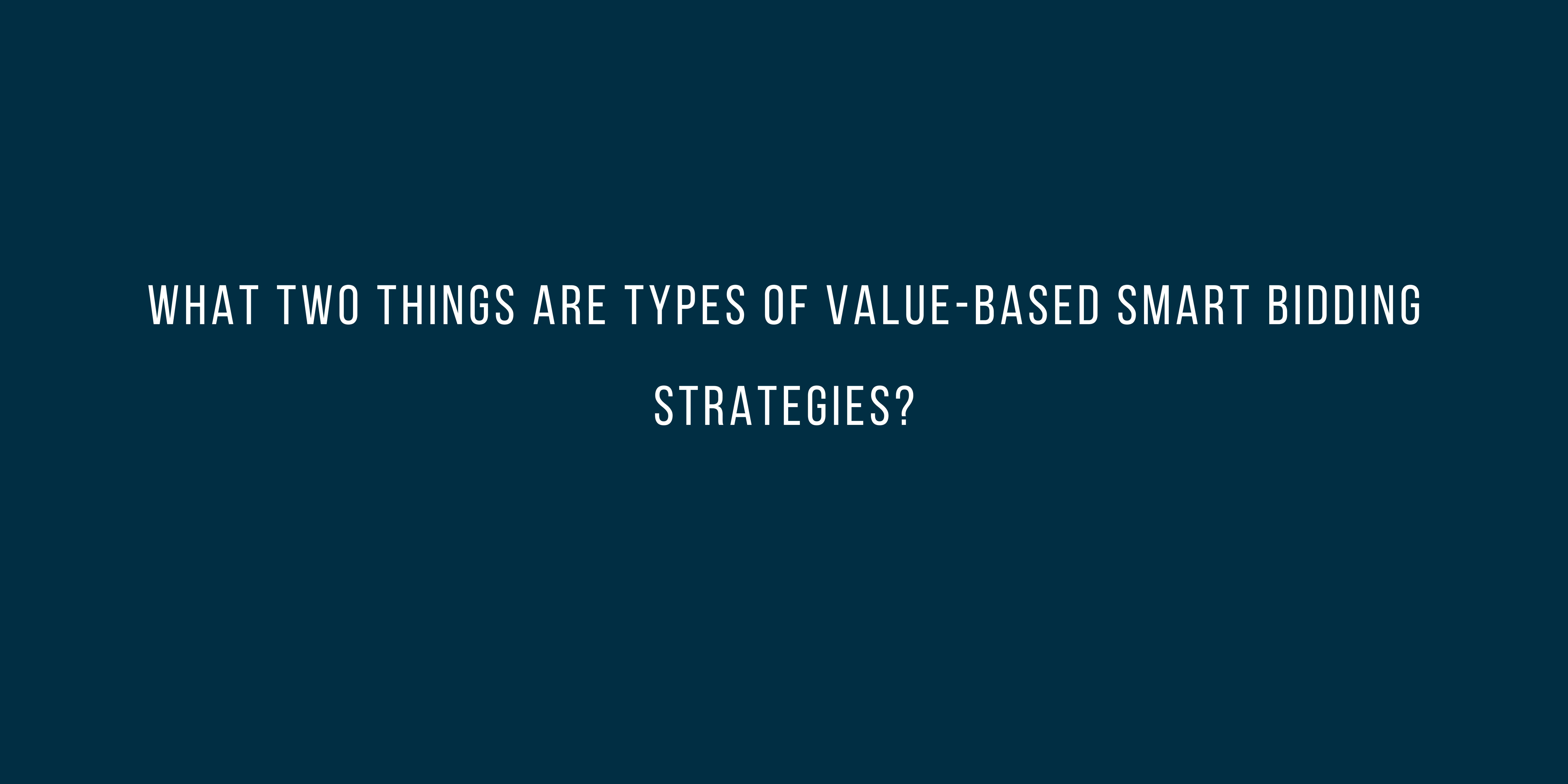What two things are types of value-based Smart Bidding strategies? - Payhip