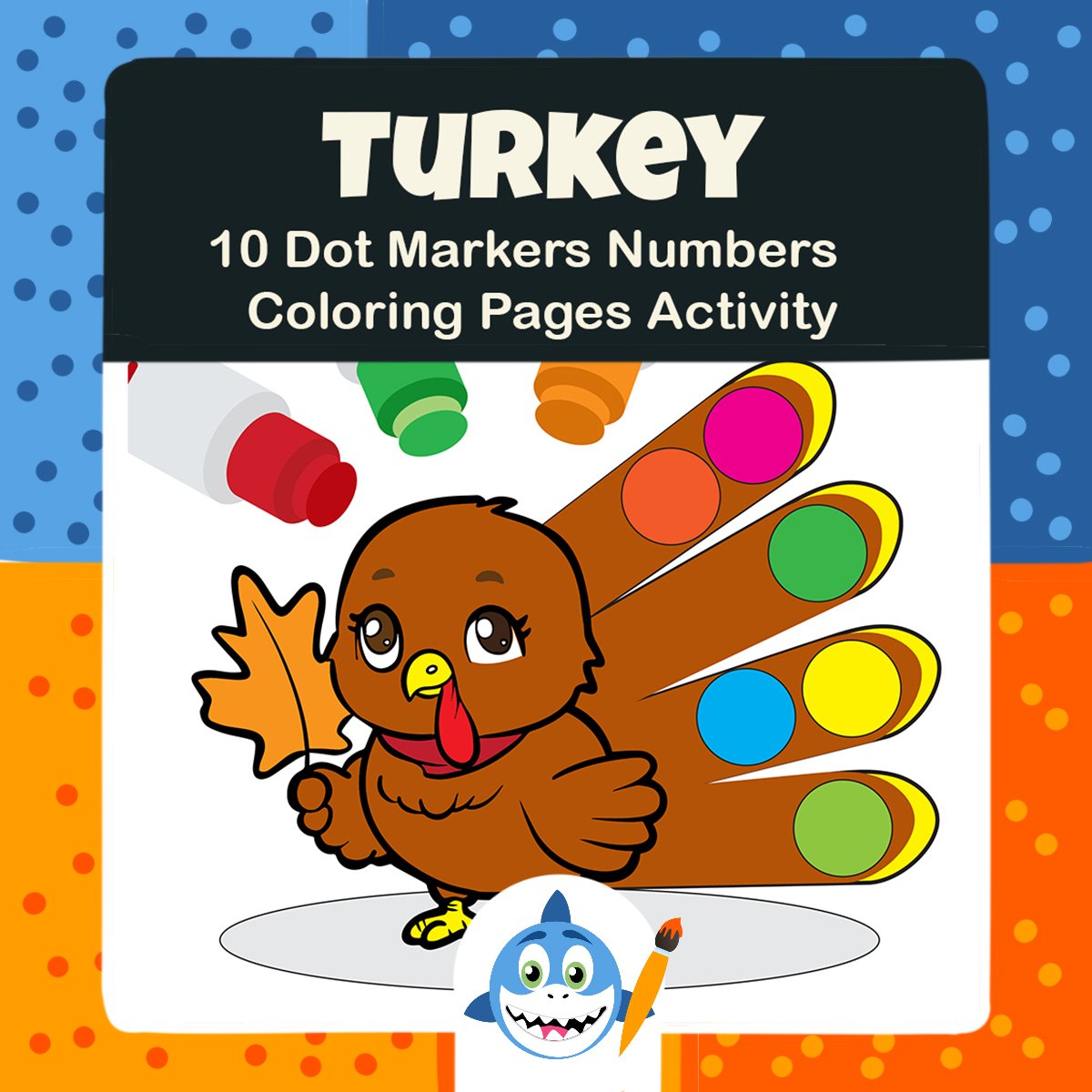 Turkey dot markers Fall coloring Book PDF