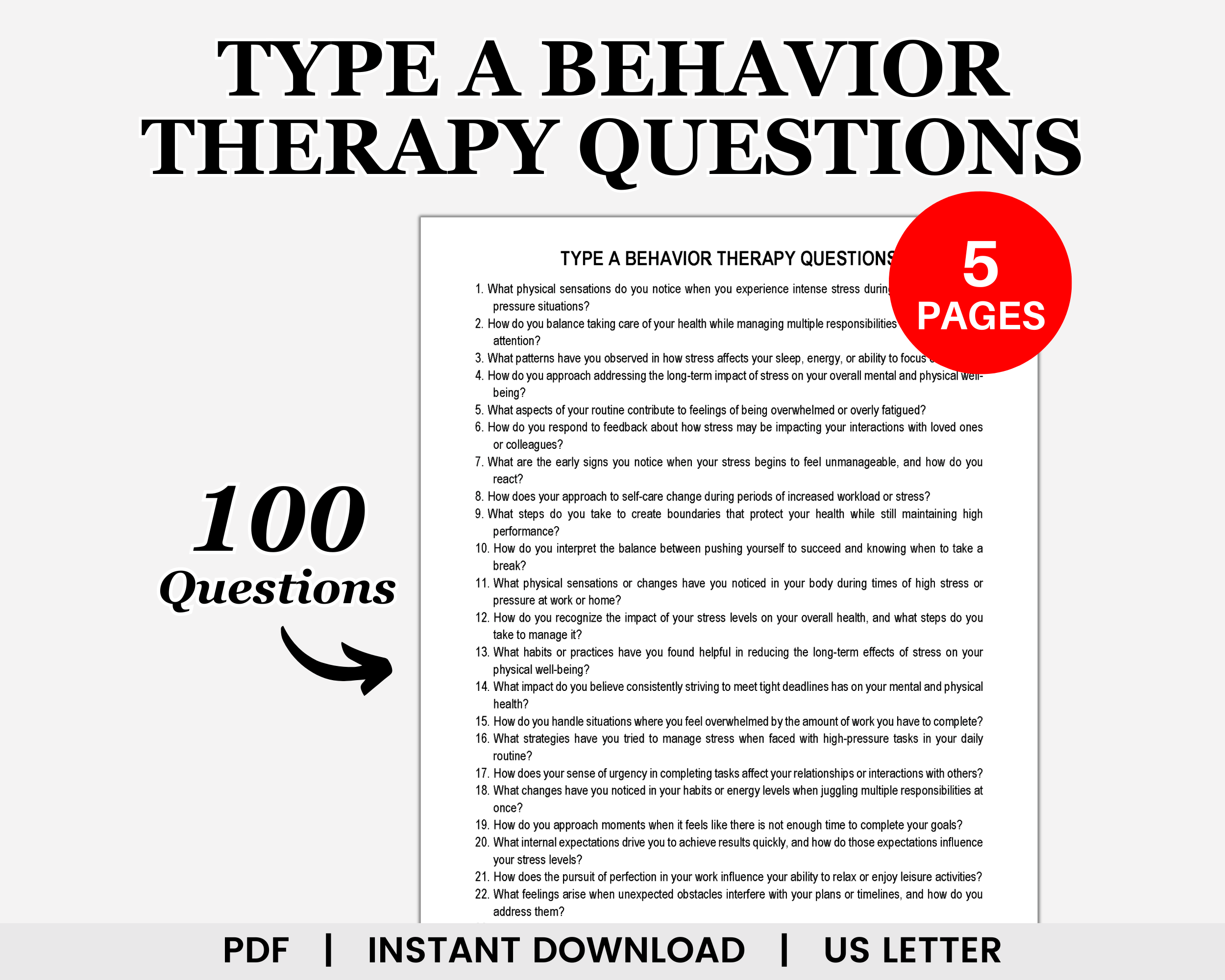 Type A Behavior Therapy Questions, Type A Personality, Personality ...