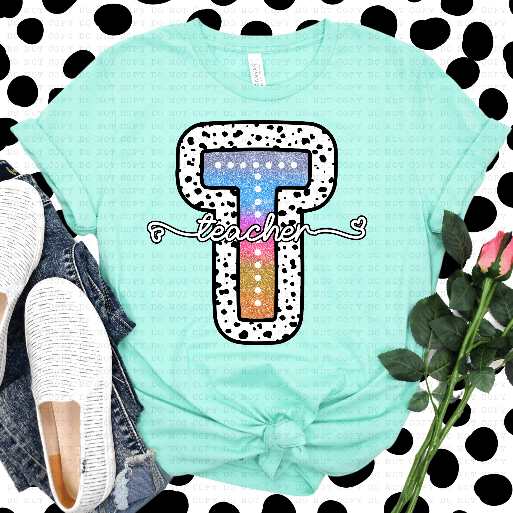 TEACHER TIE DYE DOTTIE PNG DIGITAL DOWNLOAD