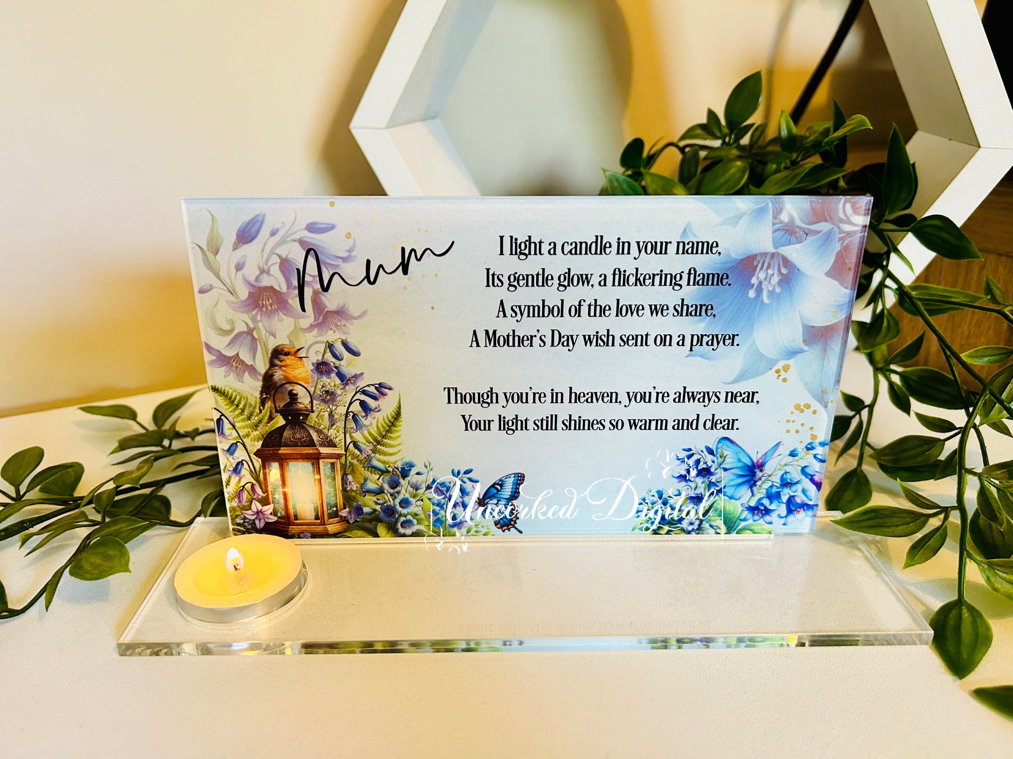 Mother's Day candle plaque with and without text and photo space ...
