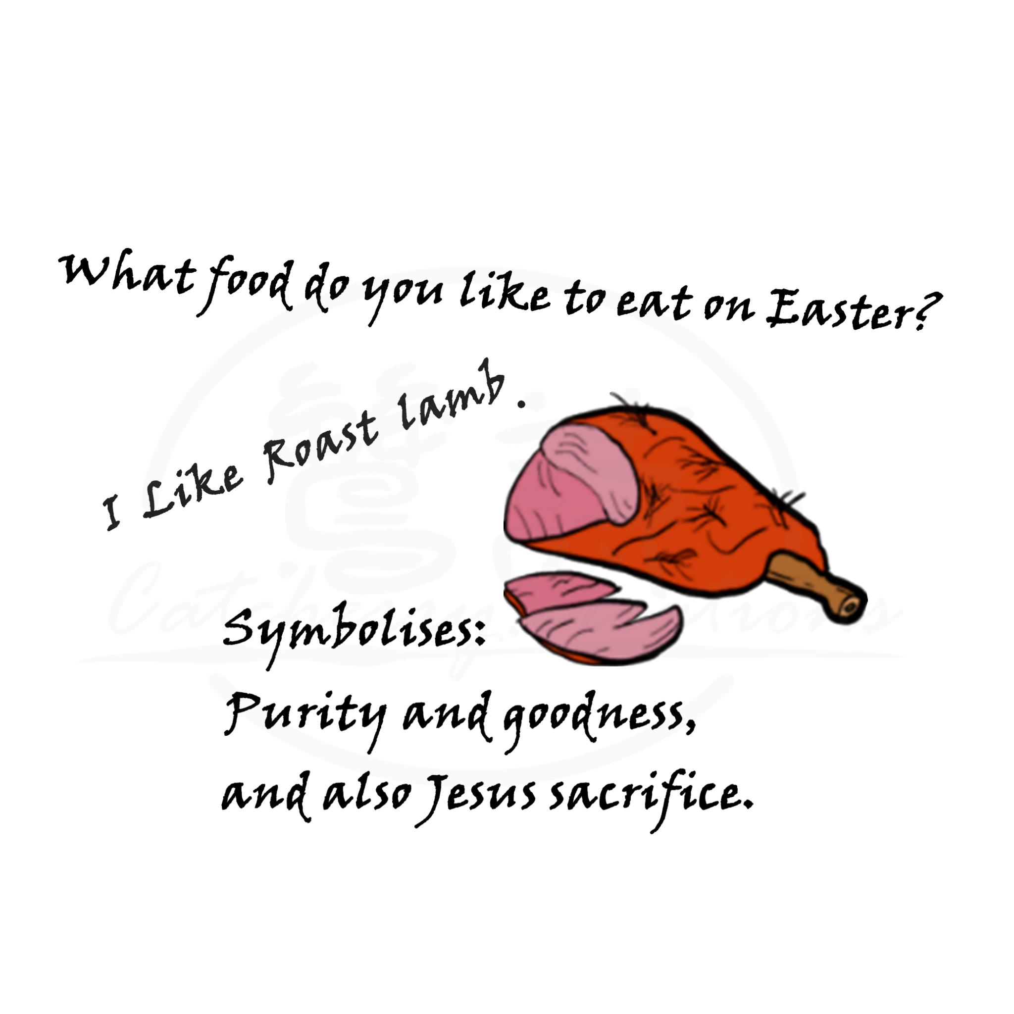 HAPPY EASTER - I LIKE ROAST LAMB. (CY0080) (FOR STICKERS OR SMALL ...