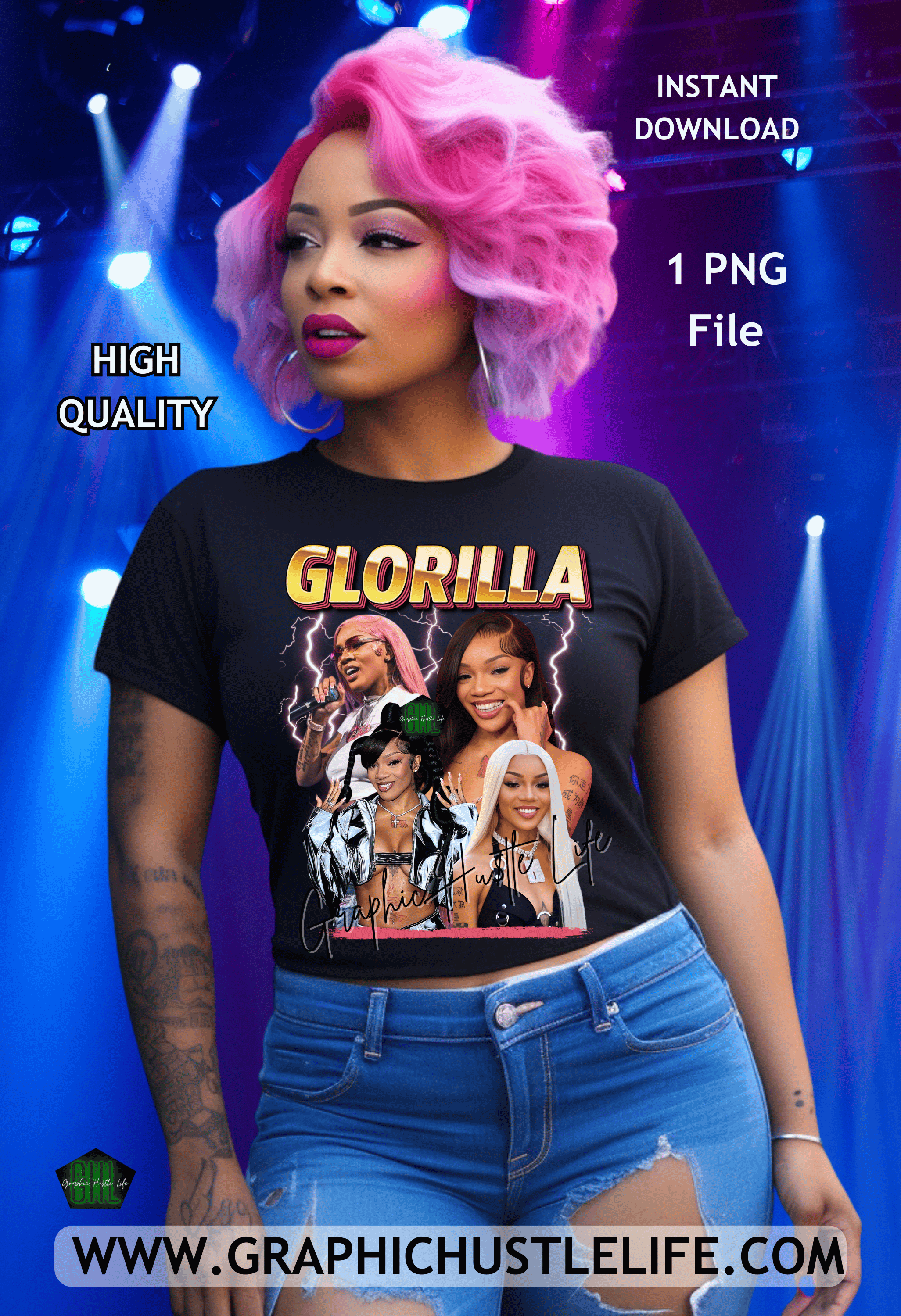 GloRilla Rapper png, GLORILLA Rapper Bootleg Design png, GloRilla Get Em Glo png, GloRilla Yeah ...
