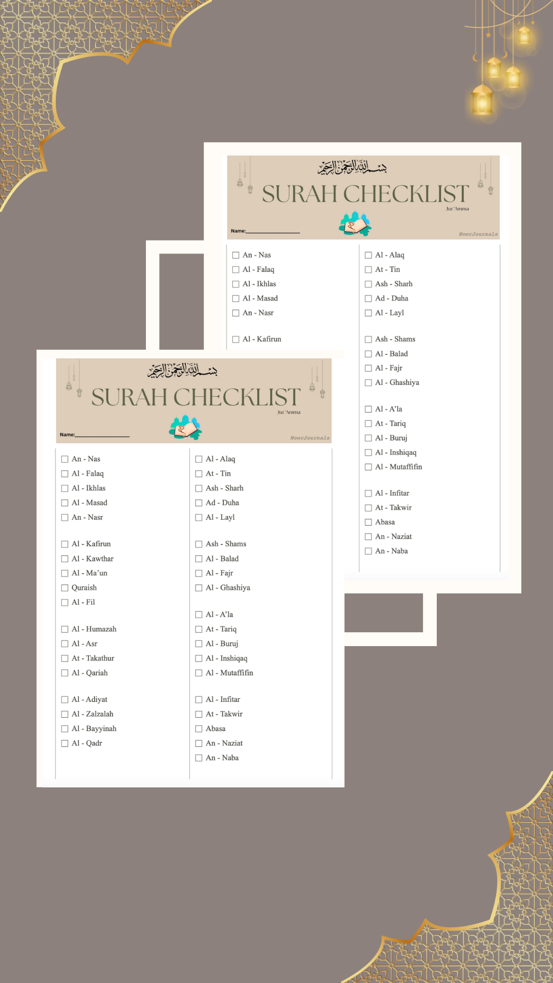 Surah Checklist, Juz 'Amma - Payhip