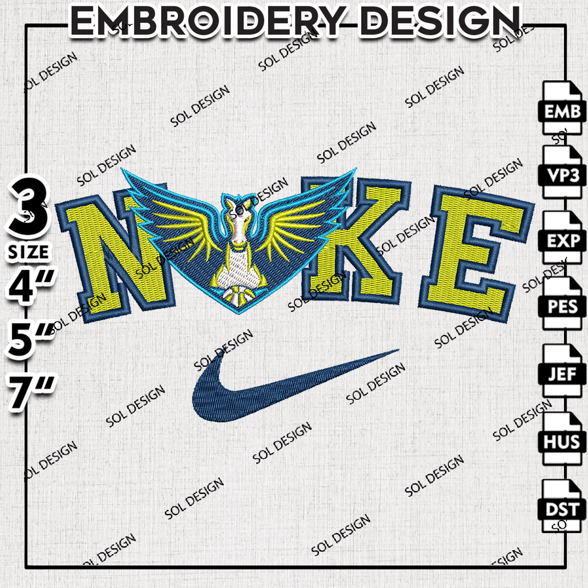 Nikee Dallas Wings Team Embroidery Files, WNBA Dallas Team Embroidery ...