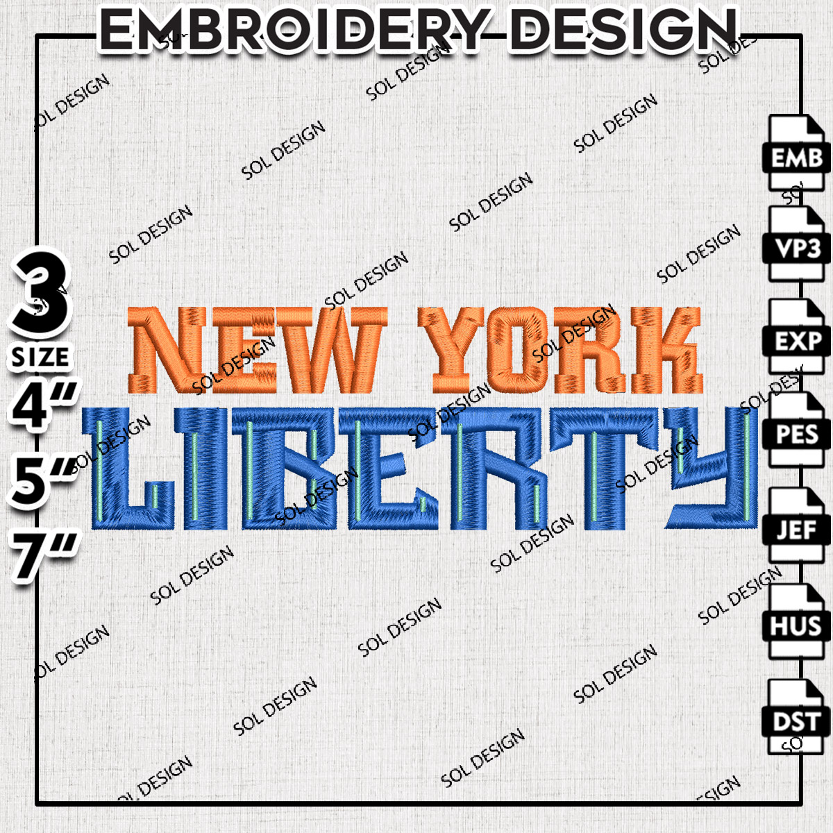WNBA New York Liberty Word Mark Basketball Team Logo Embroidery Files ...