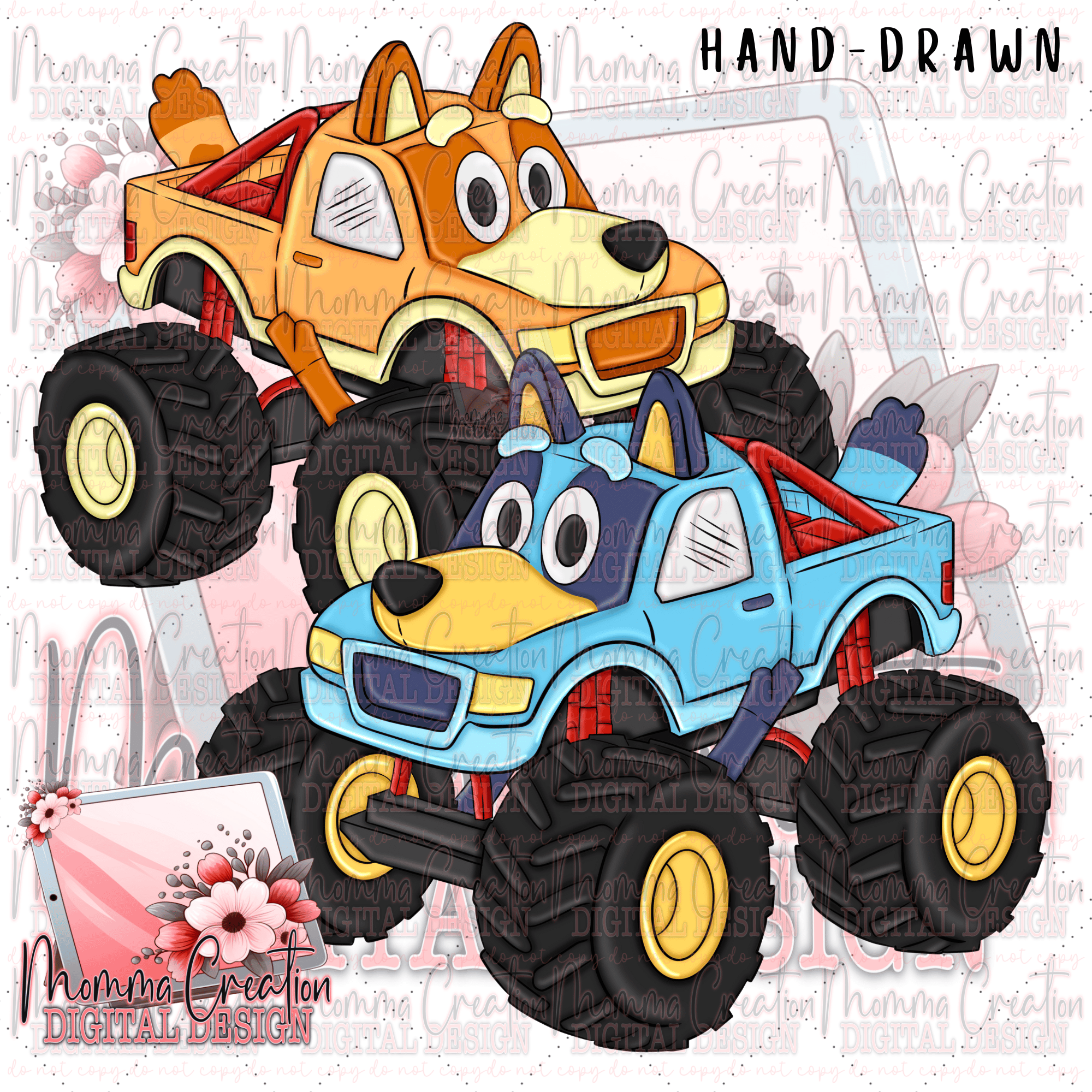 Bluey and Bingo monster jam truck clipart - Payhip
