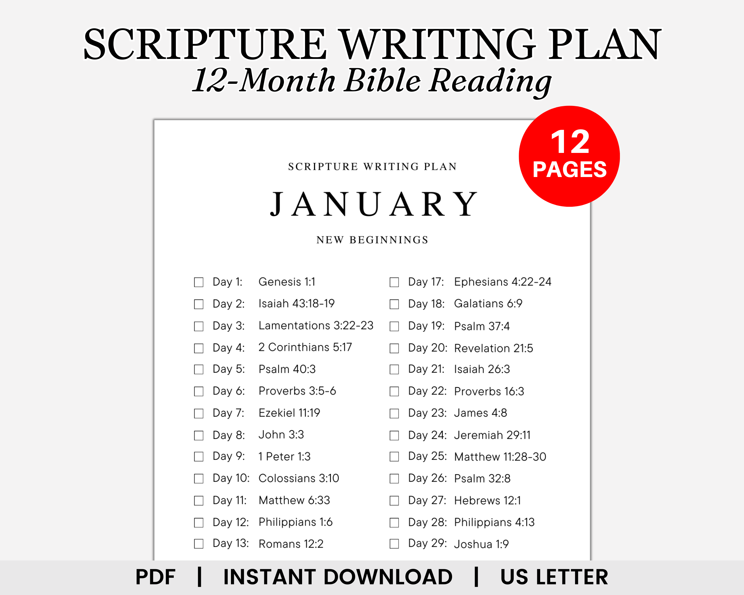 Scripture Writing Plan, Monthly Bible Reading Plan, Daily Bible Reading, Printable Bible Tracker ...