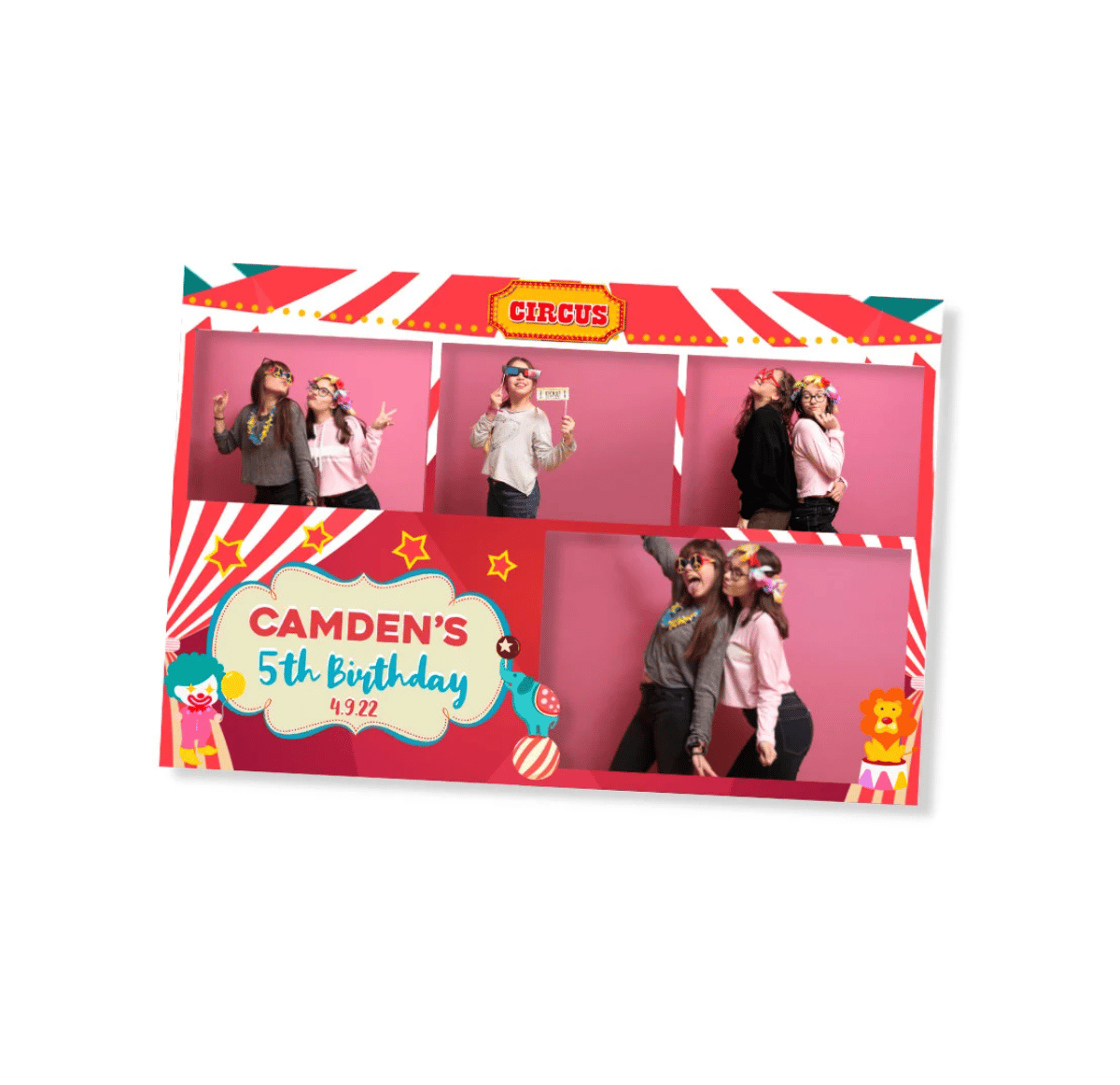 Circus Carnival Cloud Photo Booth Template 4"x6". Photoboothstrip ...
