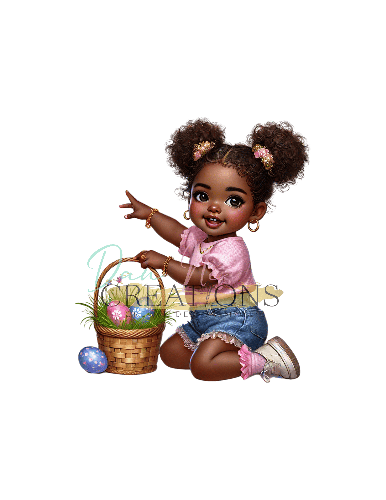 Cute Easter Girl in Pink