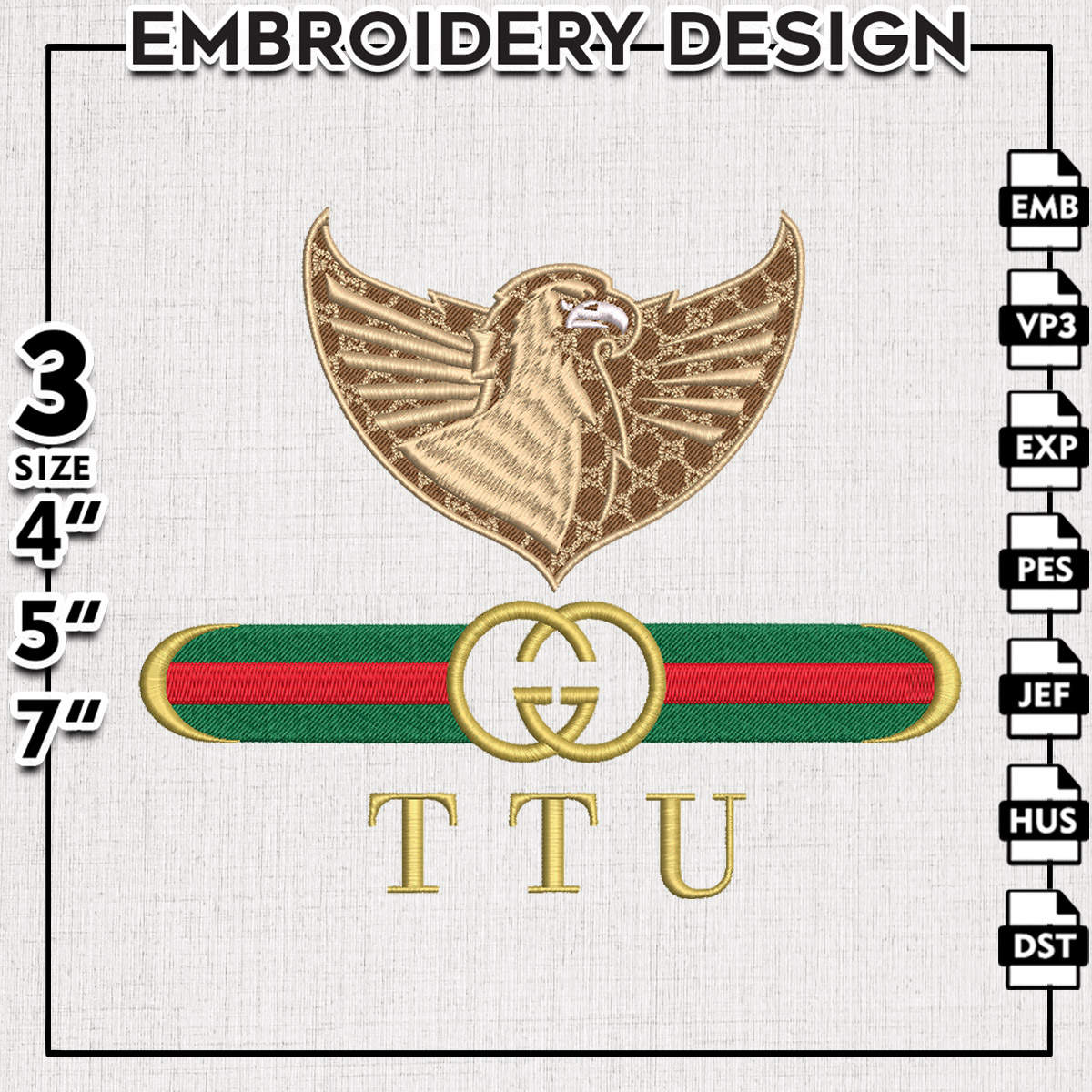 Gu.cci NCAA Tennessee Tech Golden Eagles Embroidery Designs, NCAA ...
