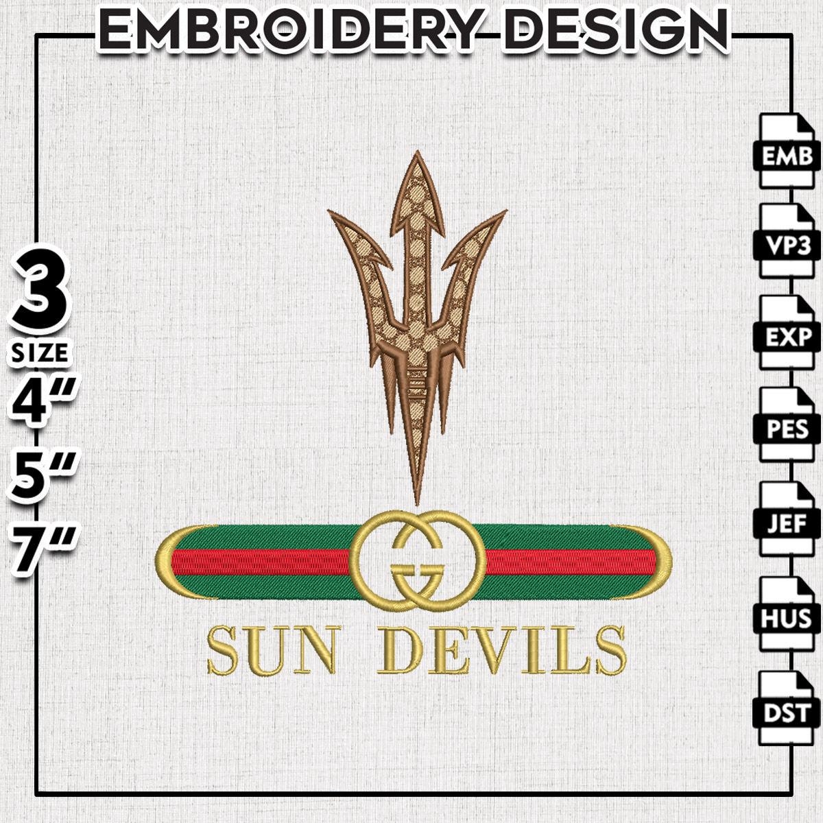 Gu.cci NCAA Arizona State Sun Devils Embroidery Designs, NCAA Arizona ...