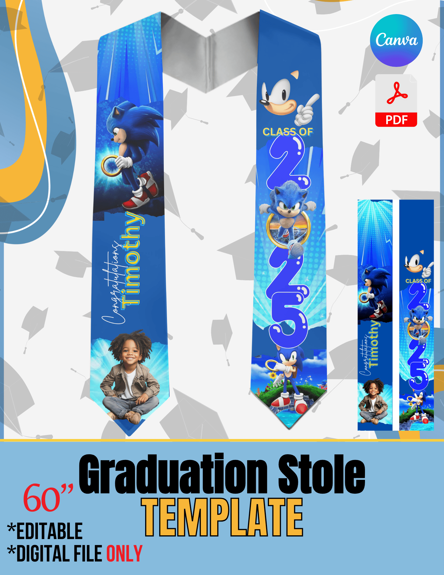 60” Themed Stole- Canva link and PDF - Payhip