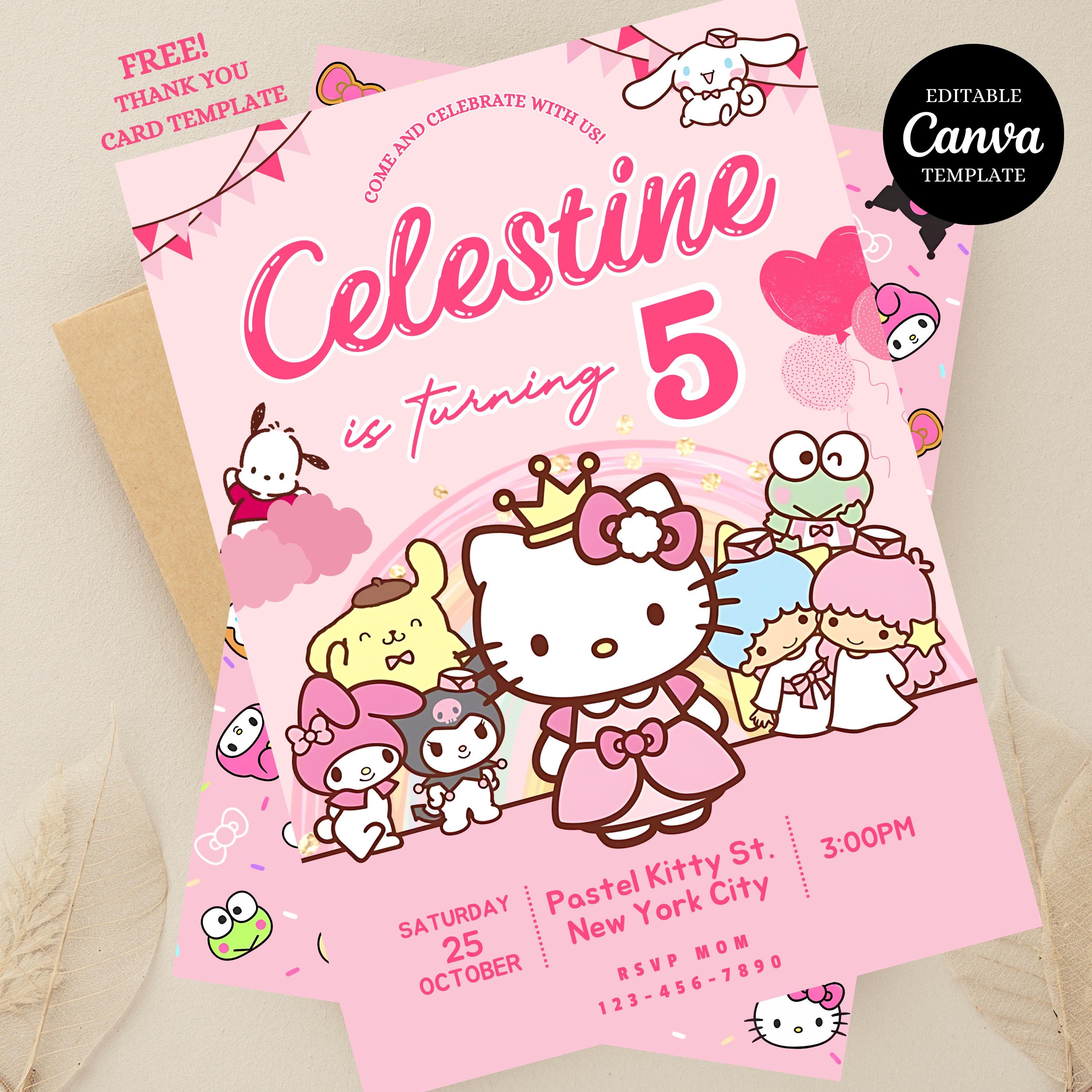 Hello Kitty ART Birthday Invitation - Payhip