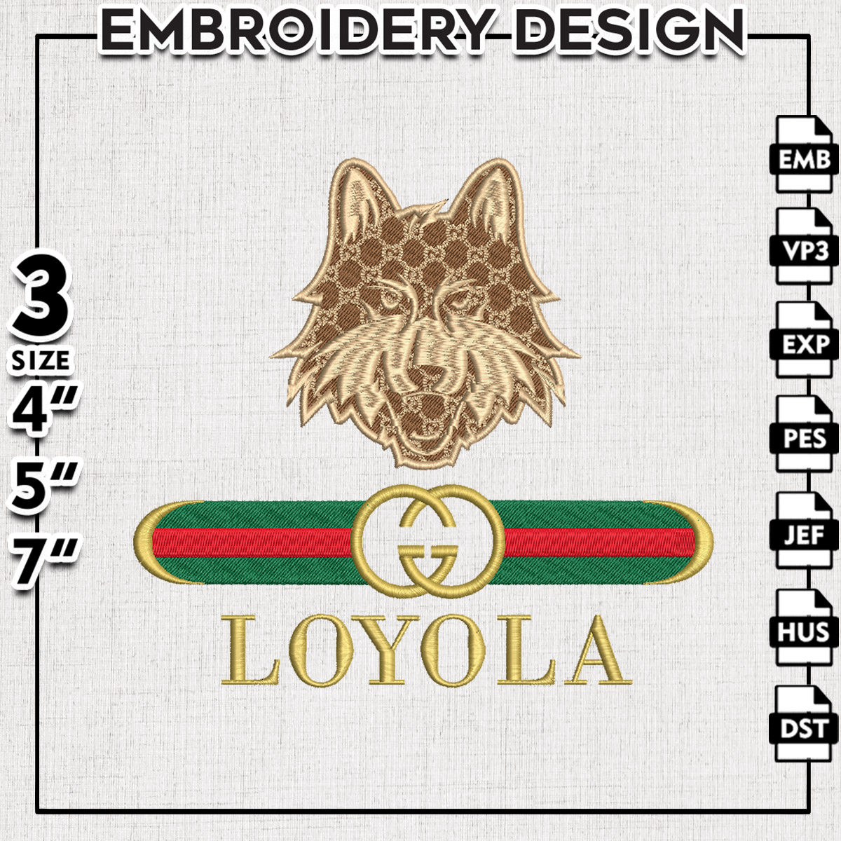 Gu.cci NCAA Loyola Chicago Rambler Embroidery Designs, NCAA Loyola ...