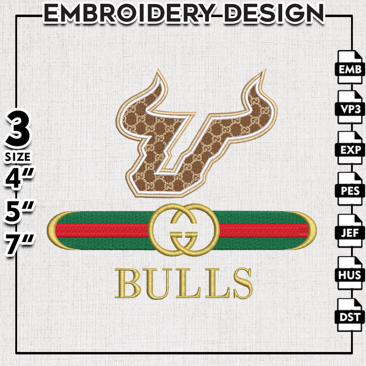 Gu.cci NCAA South Florida Bull Embroidery Designs, NCAA South Florida ...
