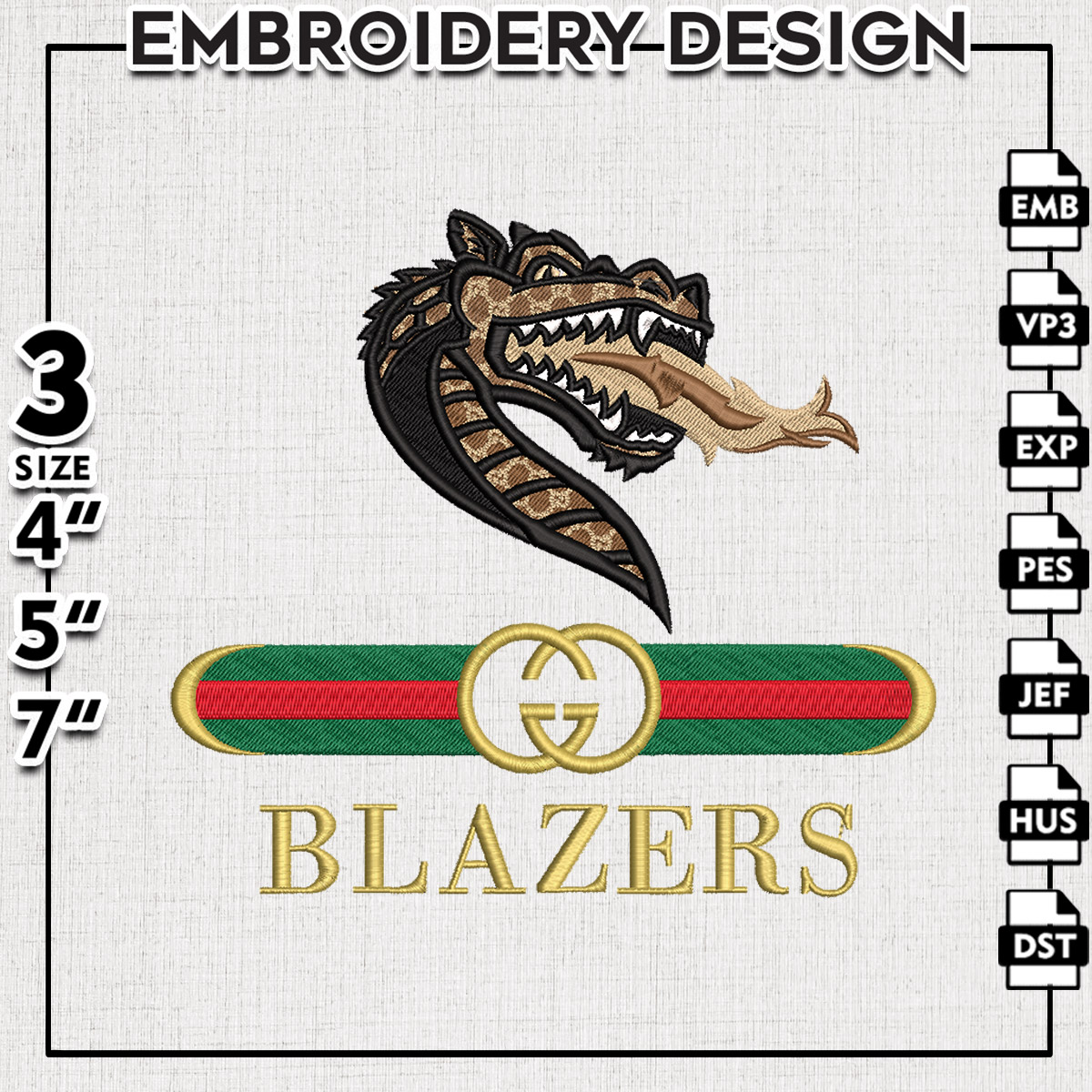 Gu.cci NCAA UAB Blazer Embroidery Designs, NCAA UAB College Football Team Embroidery Files, Game ...