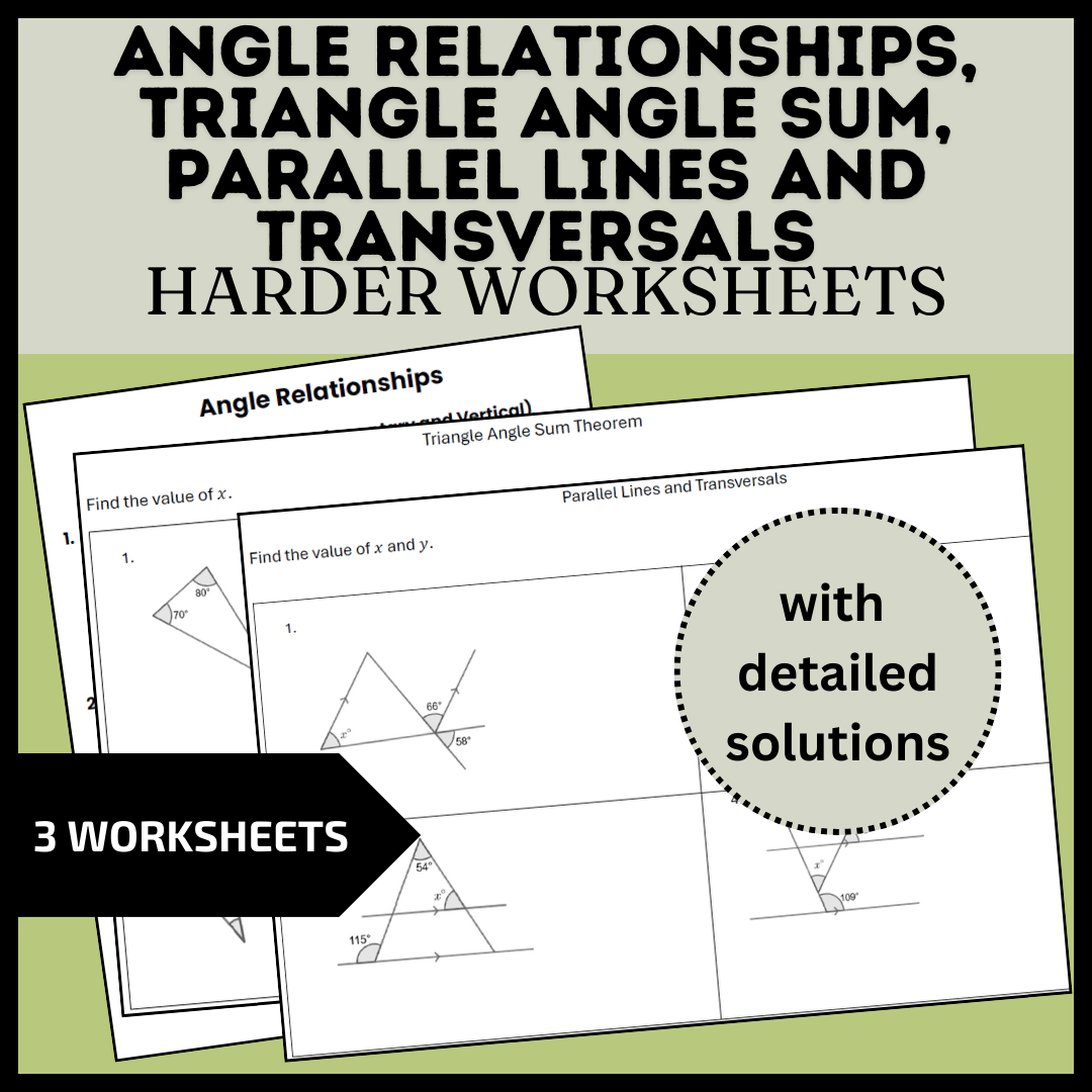 Angle Relationships, Triangle Angle Sum, Parallel Lines and ...
