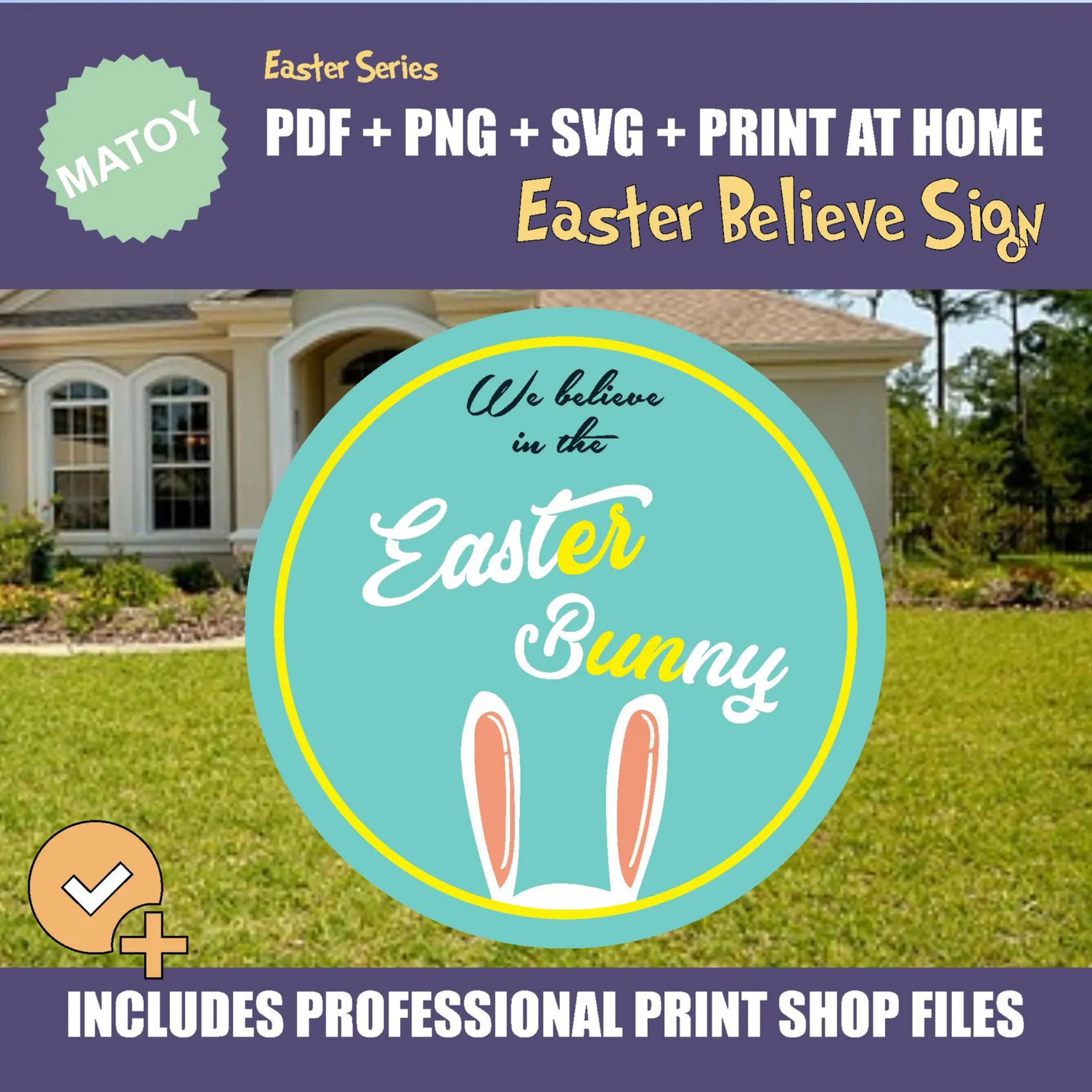 Easter Believe Sign Yard Art Pattern | Full-Color Printable and ...