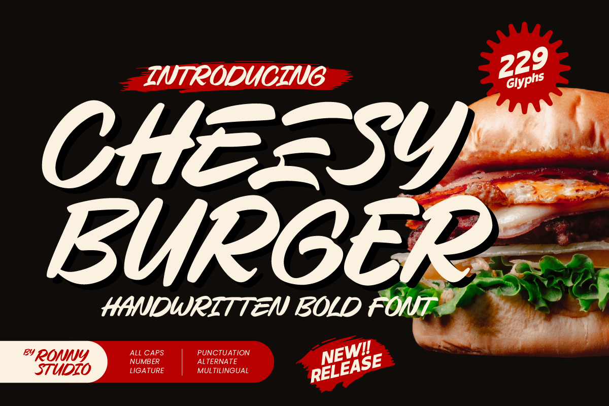 Cheesy Burger - Handwritten Bold Font