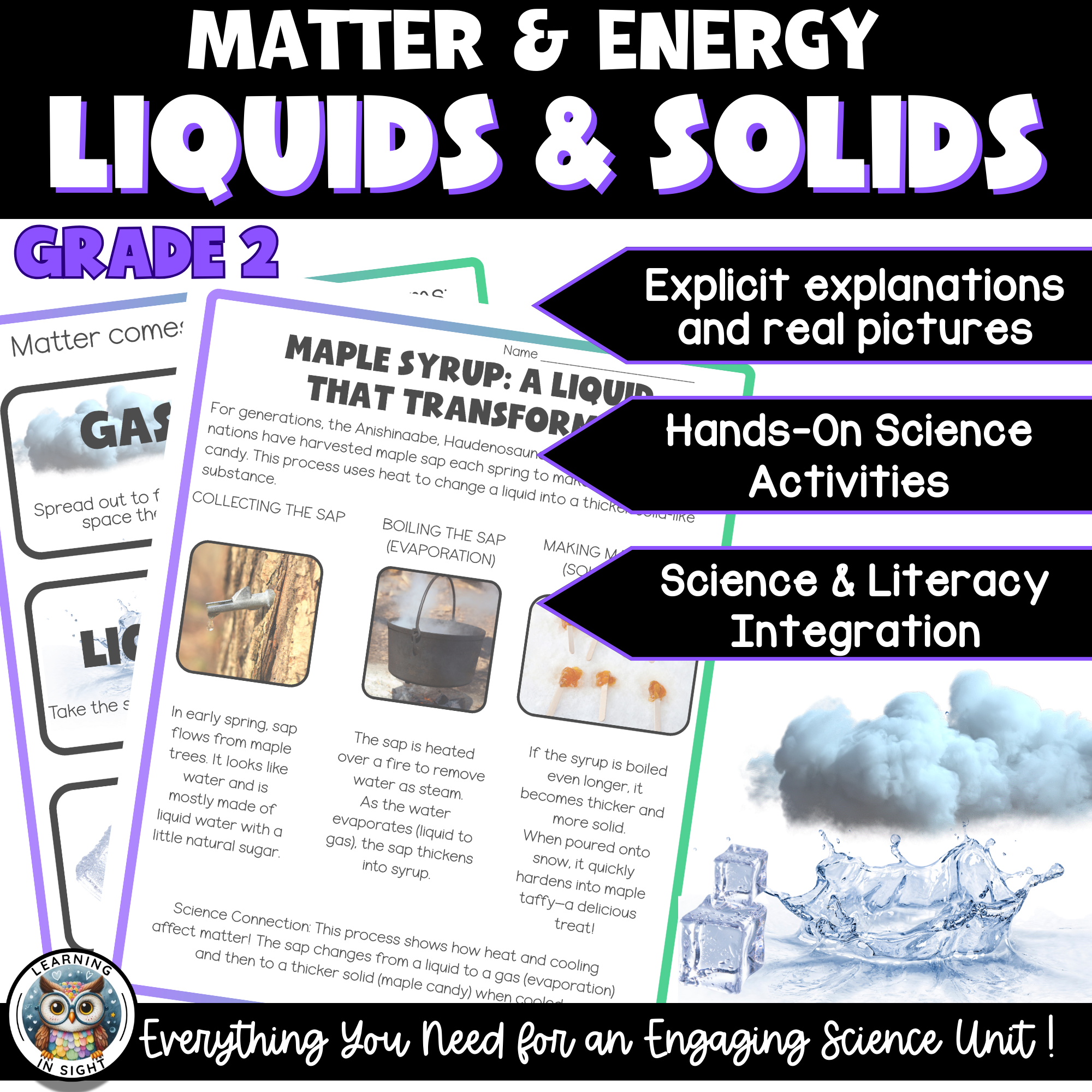 Liquids & Solids Science Unit | Hands-On Matter & Energy Activities for ...