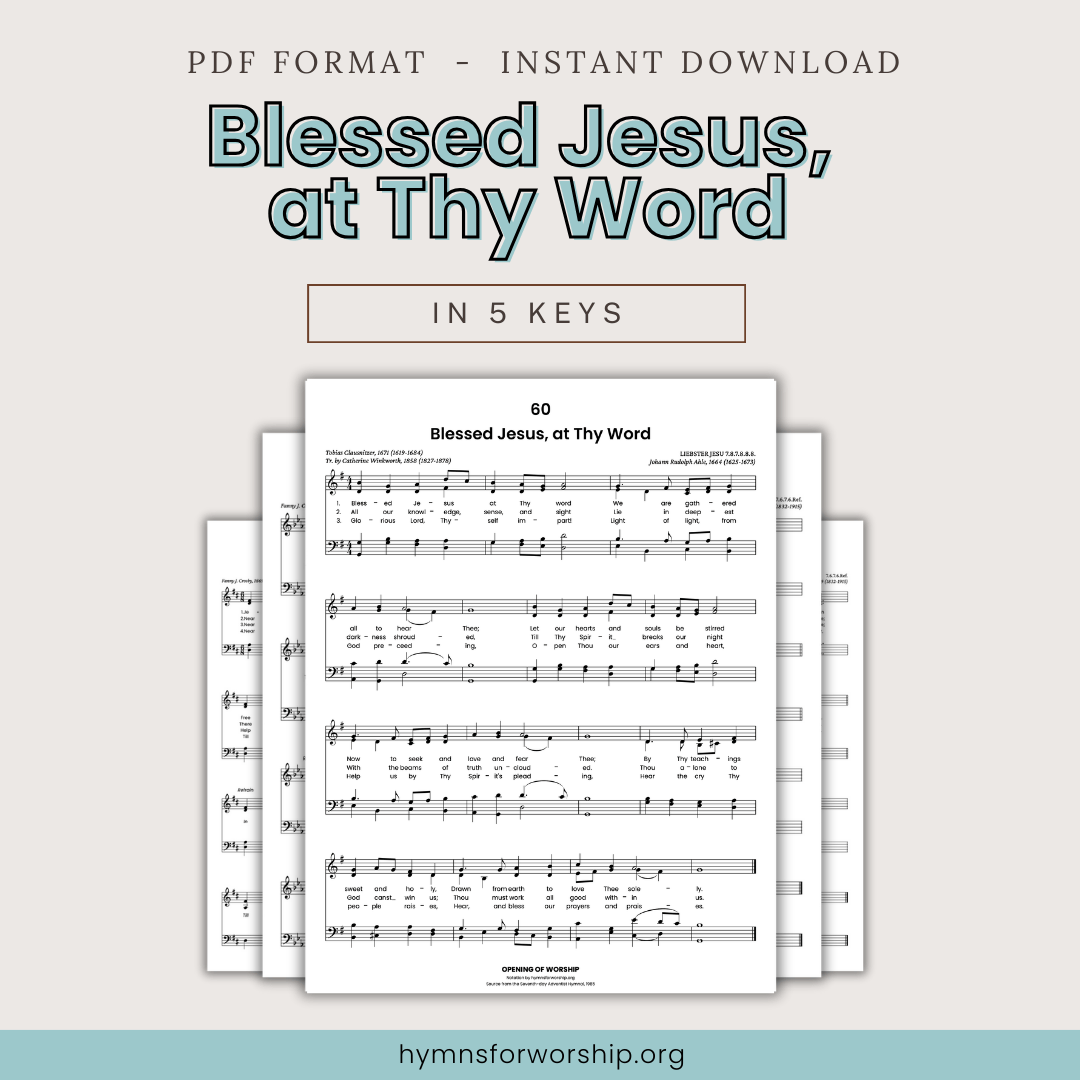 SDAH No. 60 Blessed Jesus, at Thy Word (PDF - 5 Keys)