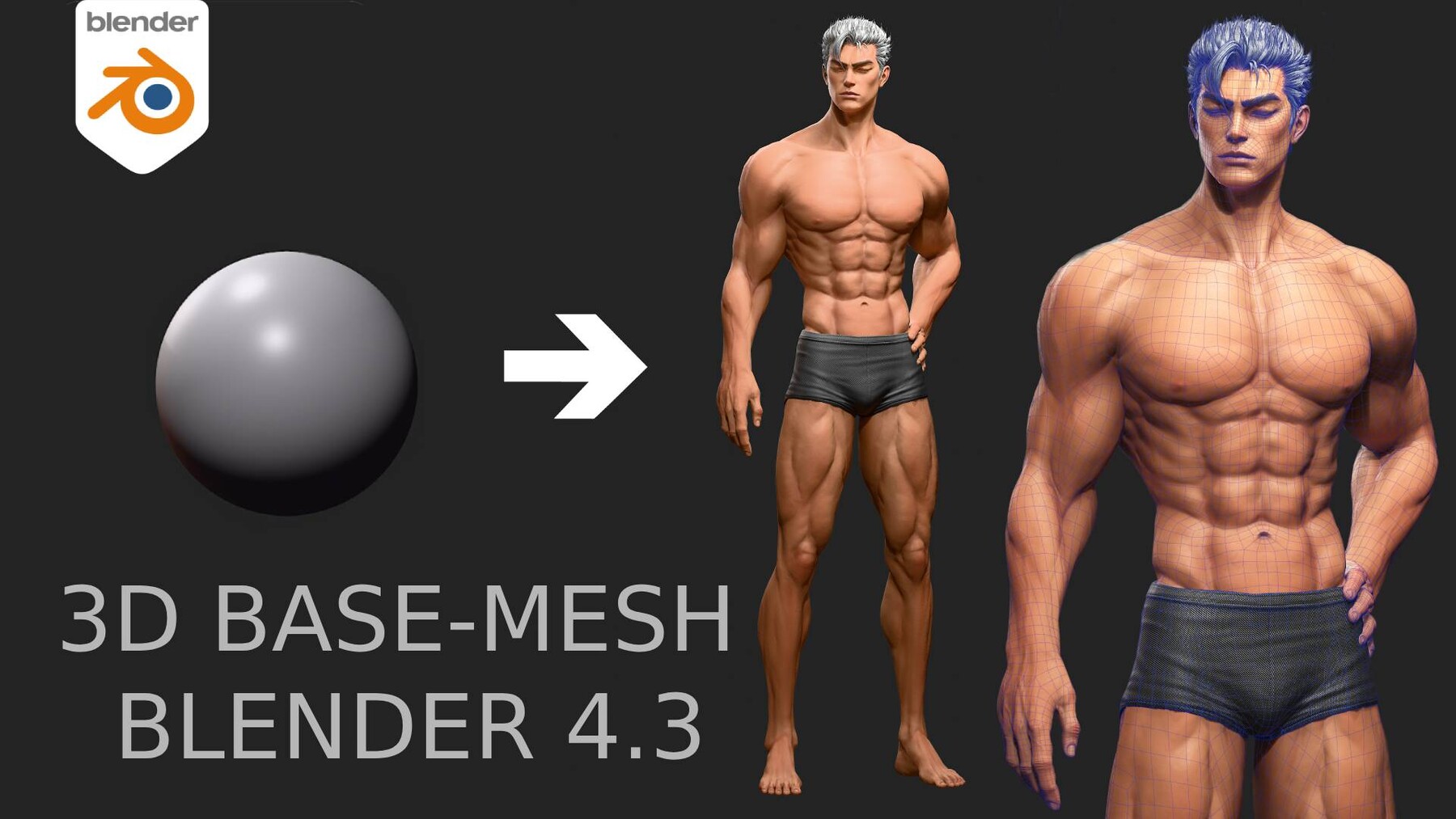 3D Male Body Base-Mesh Modeling - Blender 4.3 - Payhip