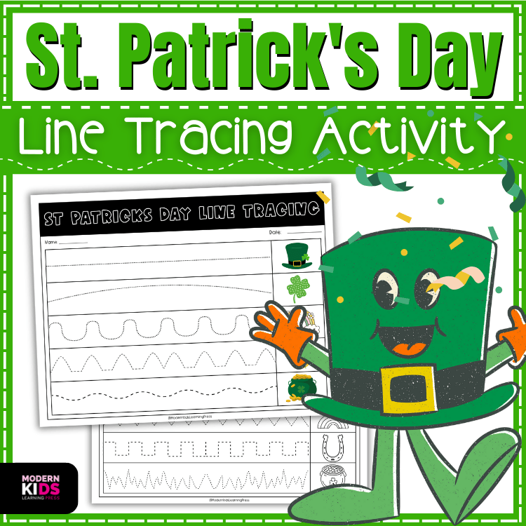 St Patricks Day Line Tracing Activity - March Fine Motor Pages