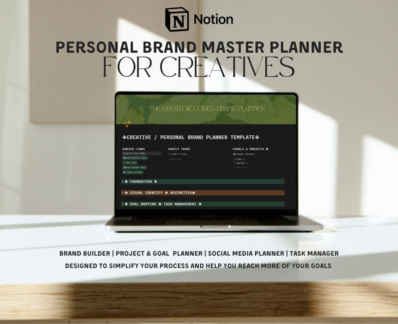 PERSONAL BRAND MASTER PLANNER | A Notion Template for Creative Brand ...